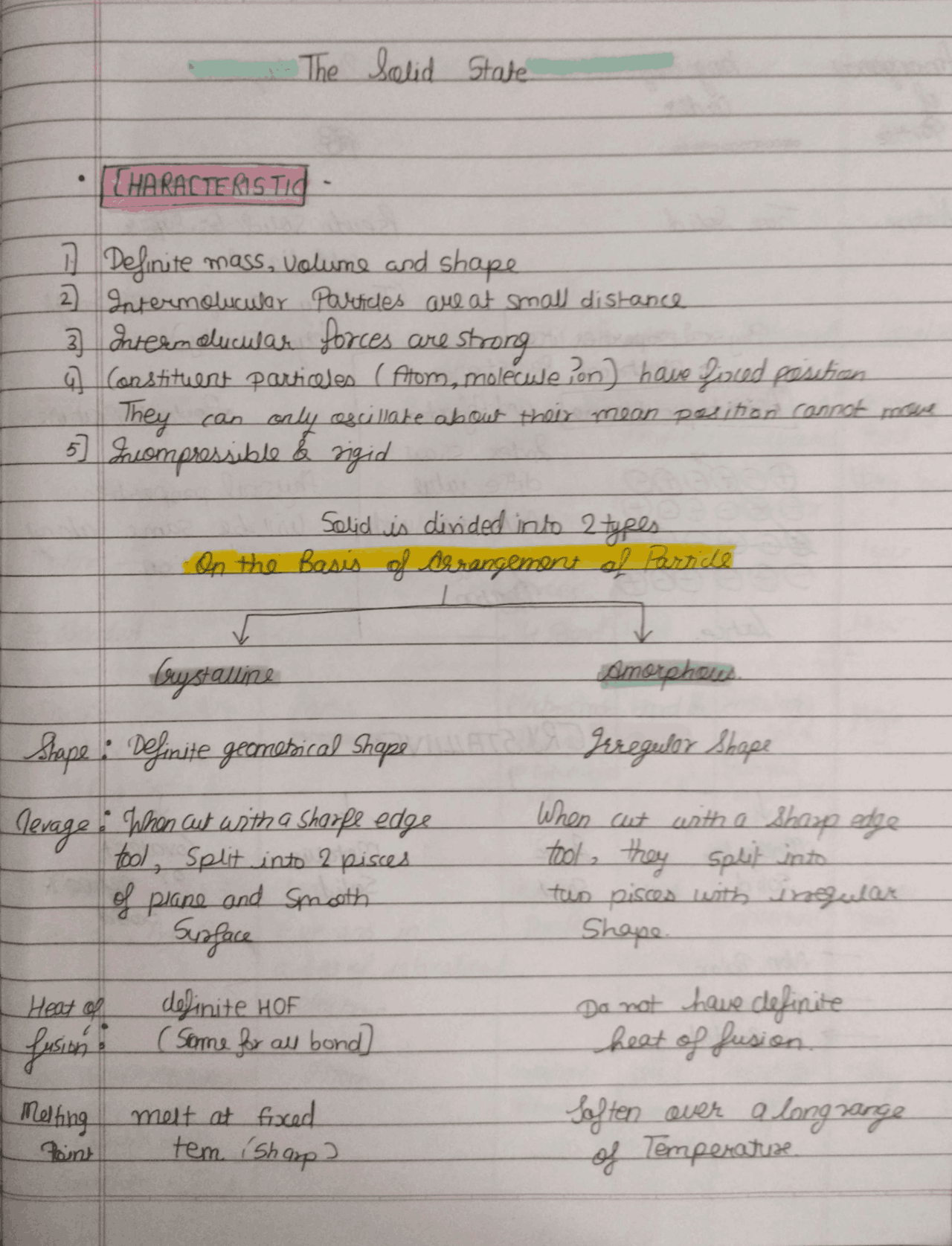Chemistry Notes Solid State Sample Lecture Notes Chemistry Docsity
