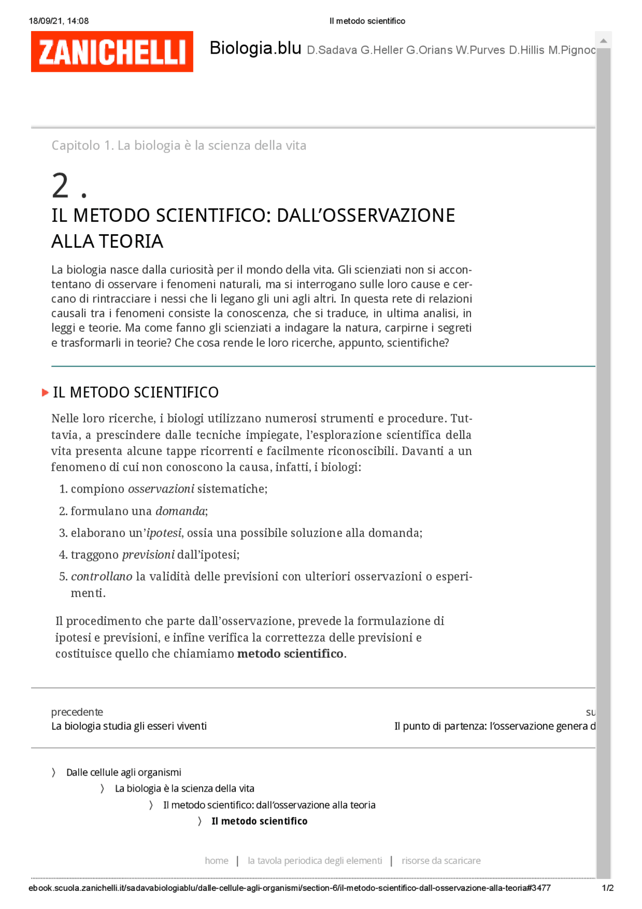 Il Metodo Scientifico Schemi E Mappe Concettuali Di Scienze Della
