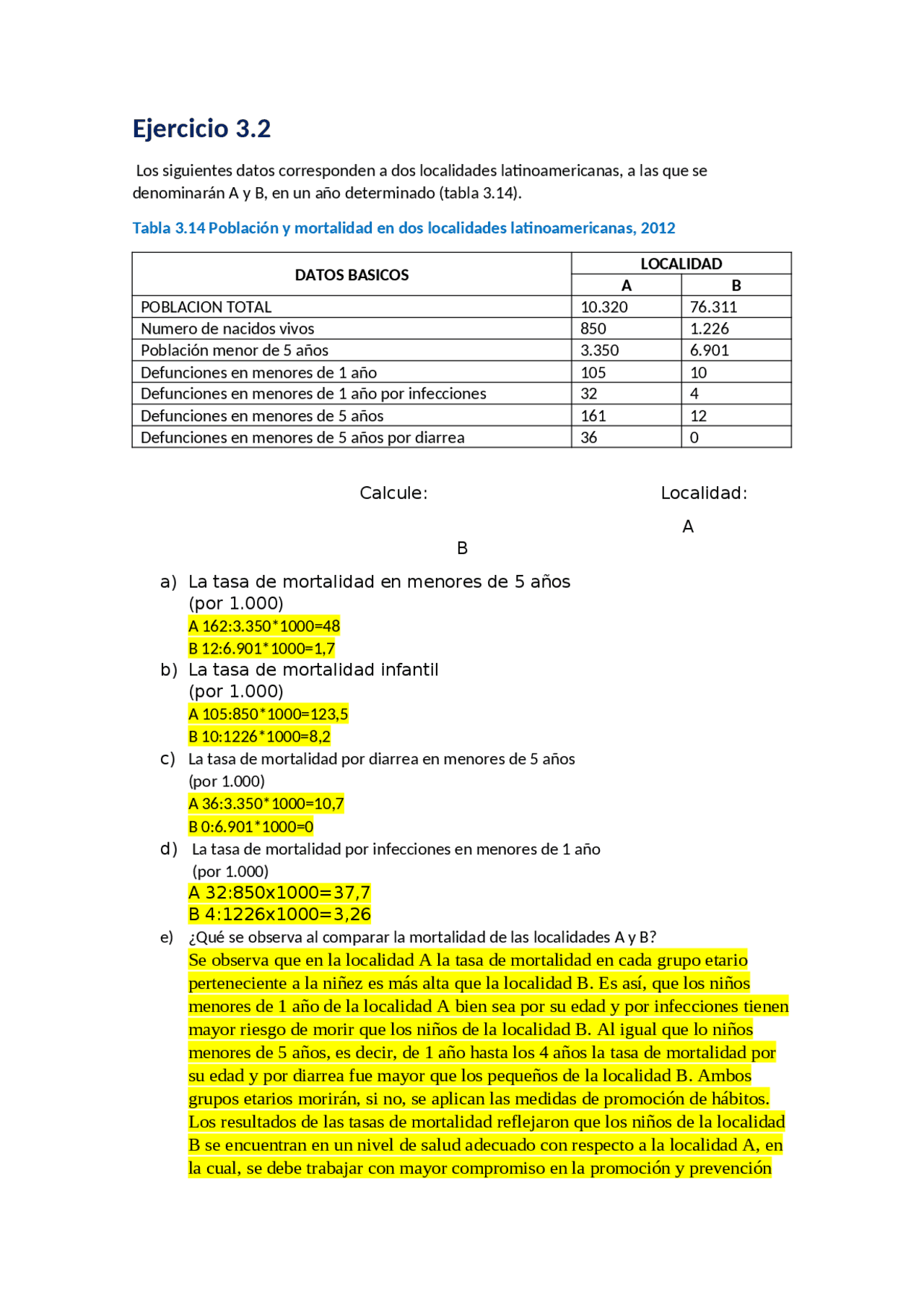 Ejercicios Mopece 3 Epidemiologia Ejercicios De Epidemiología Docsity