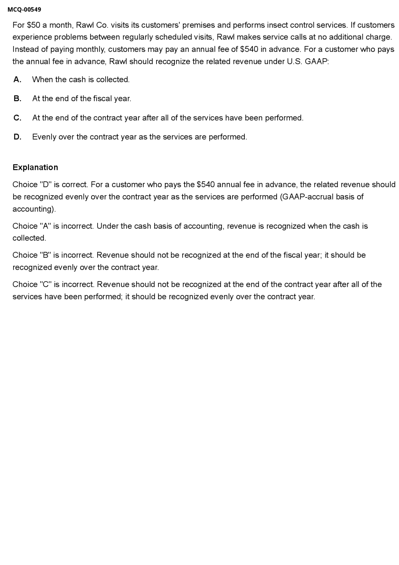 CPA Becker 2021 FAR F1 - M3 MCQ | Exercises Accounting | Docsity