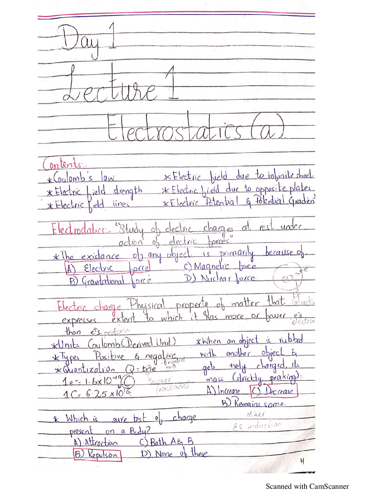 Physics Handwritten Notes 11 And 12 Class Lecture Notes Physics Docsity