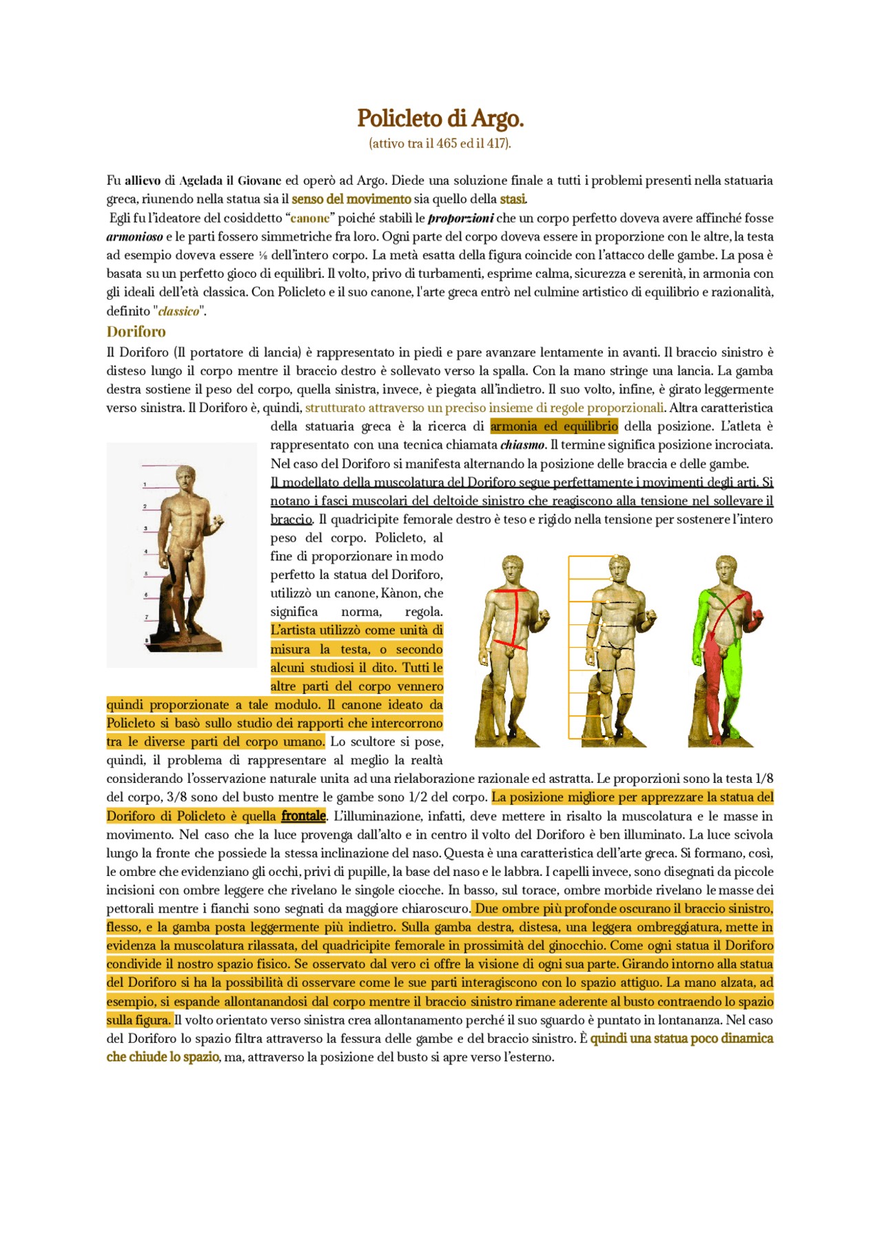 Policleto di Argo: biografia e opere | Appunti di Elementi di storia ...