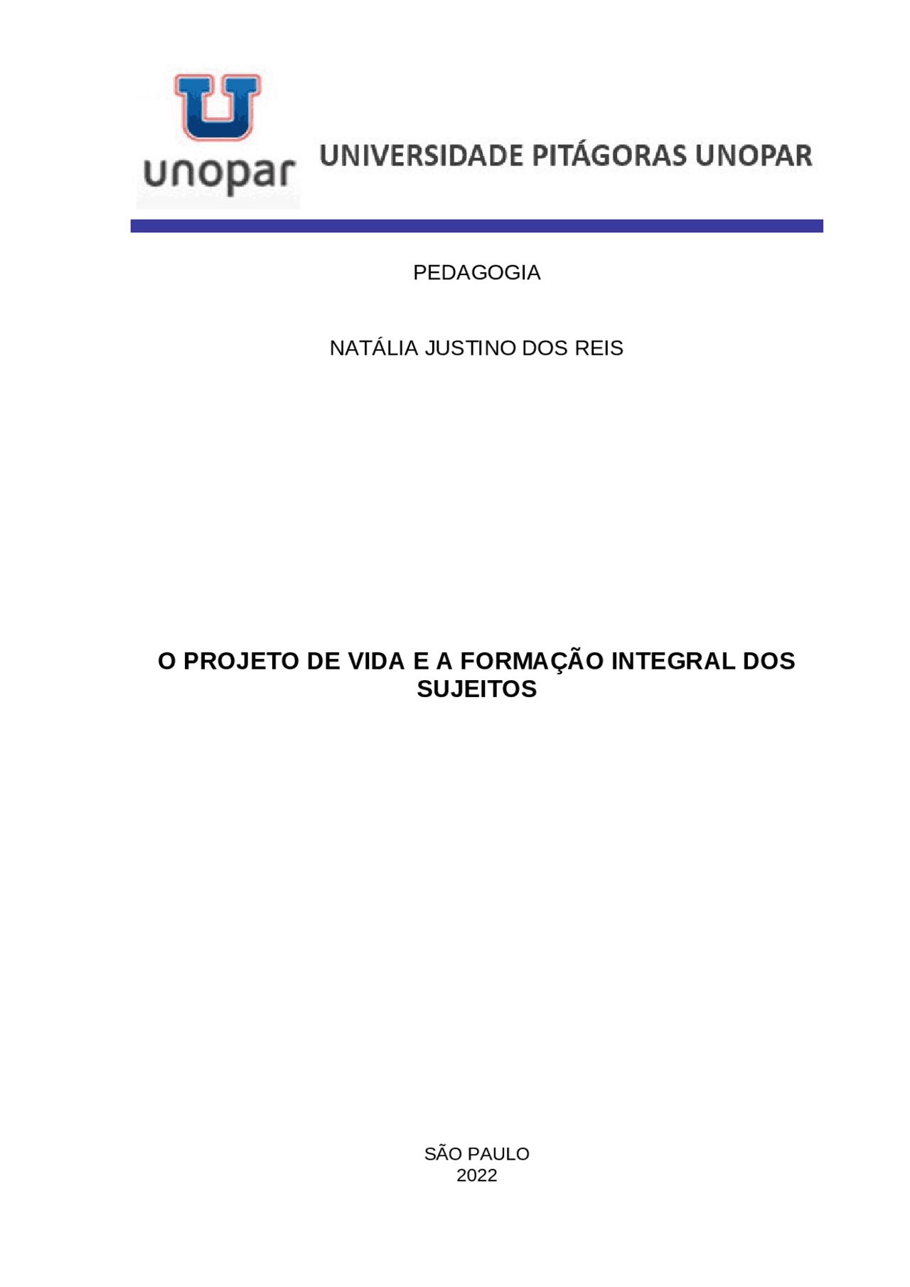 O Projeto De Vida E A FormaÇÃo Integral Dos Sujeitos Trabalhos Gestão