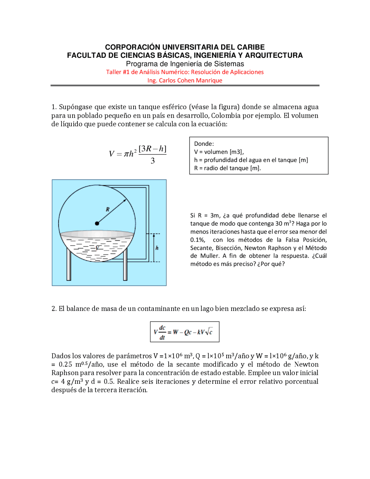 Metodos Numericos Ejercicios Ejercicios De Métodos Numéricos Docsity