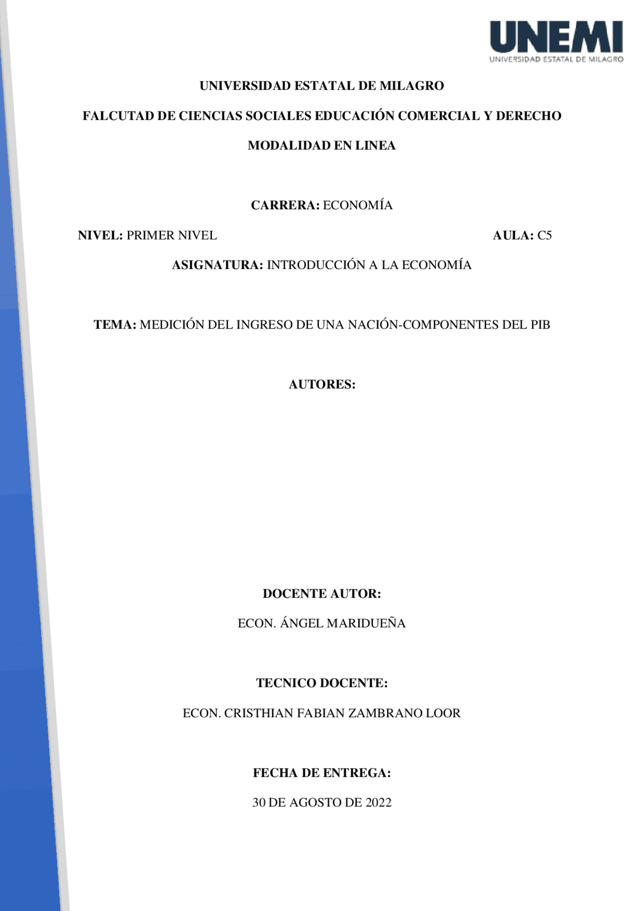 Pib Realpib Nominal Y Deflactor Del Pib Ejercicios De Introducción A