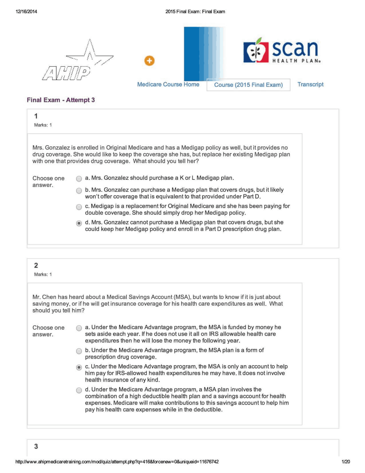 Ahip Final Exam Questions And Answers 100correctverified Latest