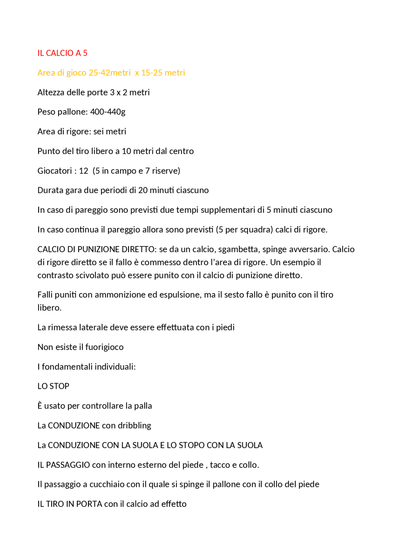 Il calcio a 5 regole e fondamentali | Schemi e mappe concettuali di ...