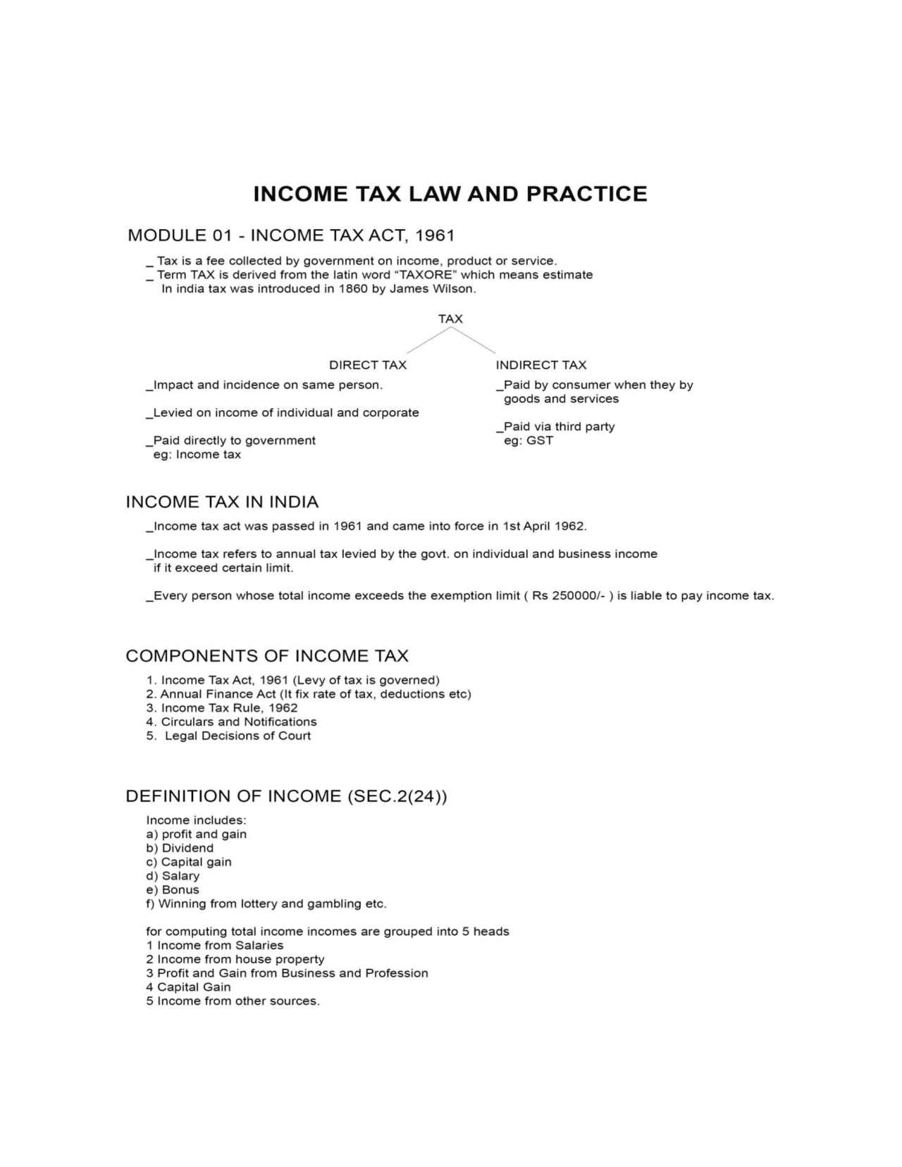 Income tax and deductions | Schemes and Mind Maps Tax Legislation and ...