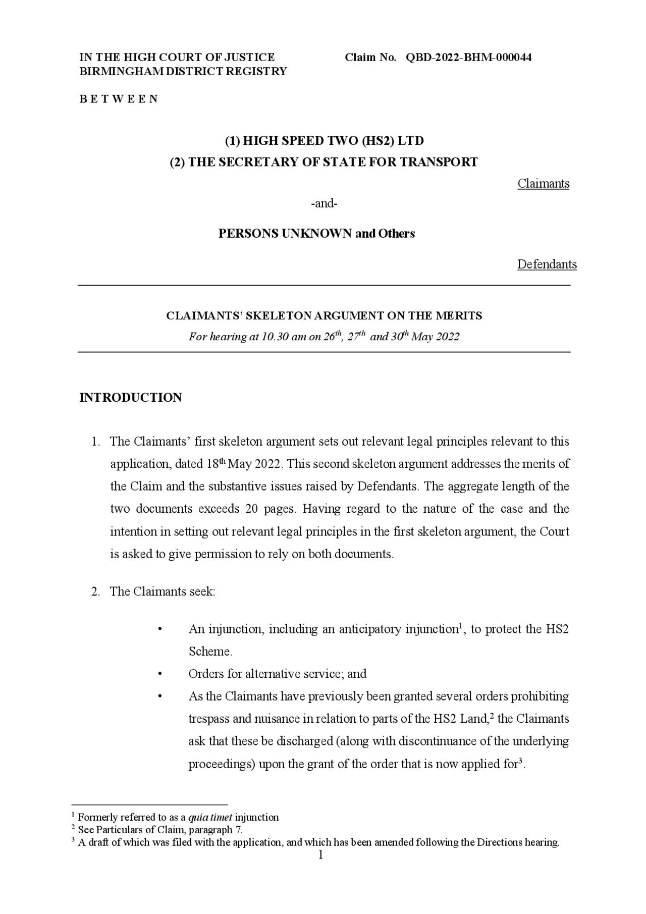Claimants Skeleton Argument On The Merits Study Notes History Docsity Claimants Skeleton Argument On The Merits Study Notes History Docsity