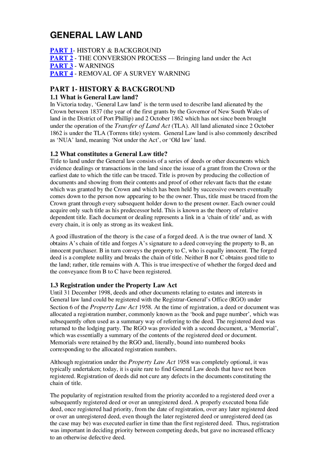 GENERAL LAW LAND | Study notes Law | Docsity