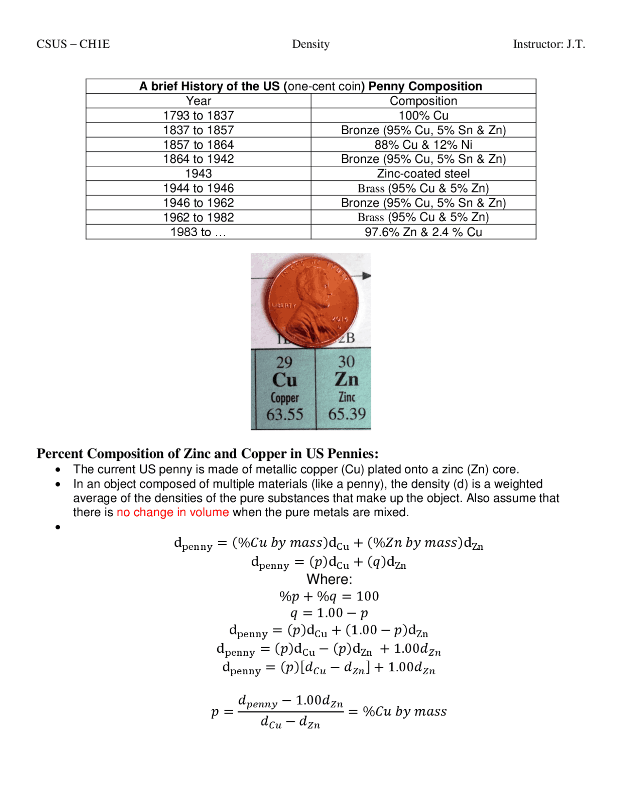 Zinc Penny Composition Solved 6. Given Equation 2 (below) And The