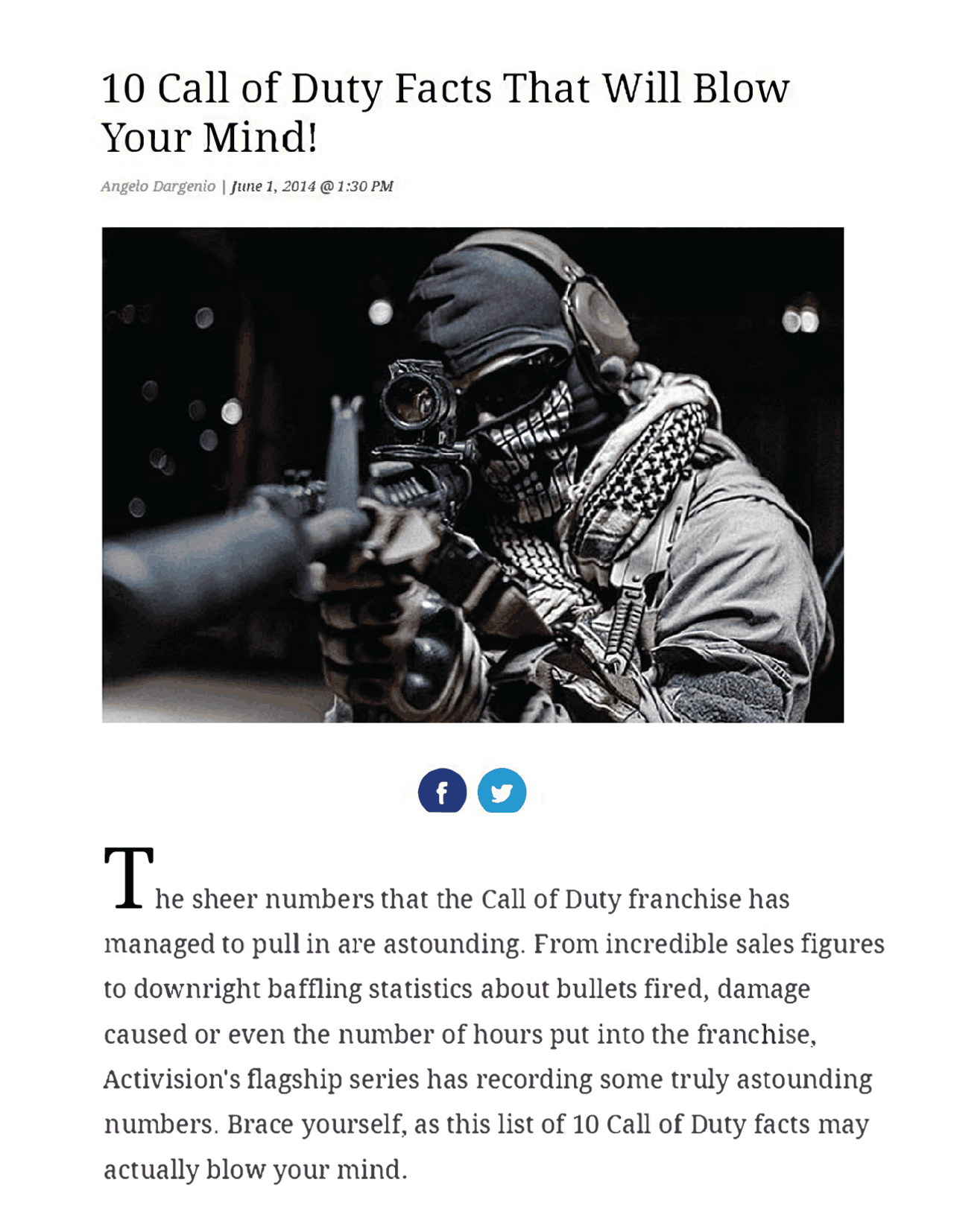10 Call of Duty Facts That Will Blow Your Mind! | Lecture notes ...