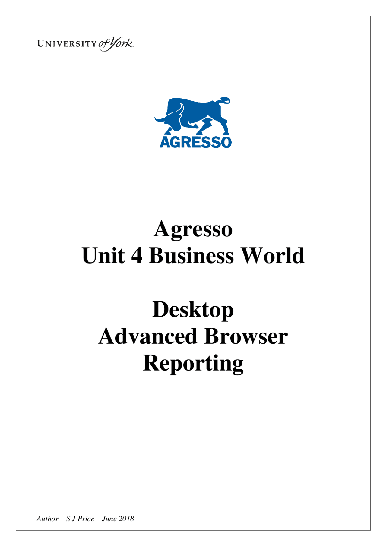 Agresso Unit 4 Business World Desktop Advanced Browser ... | Exercises ...