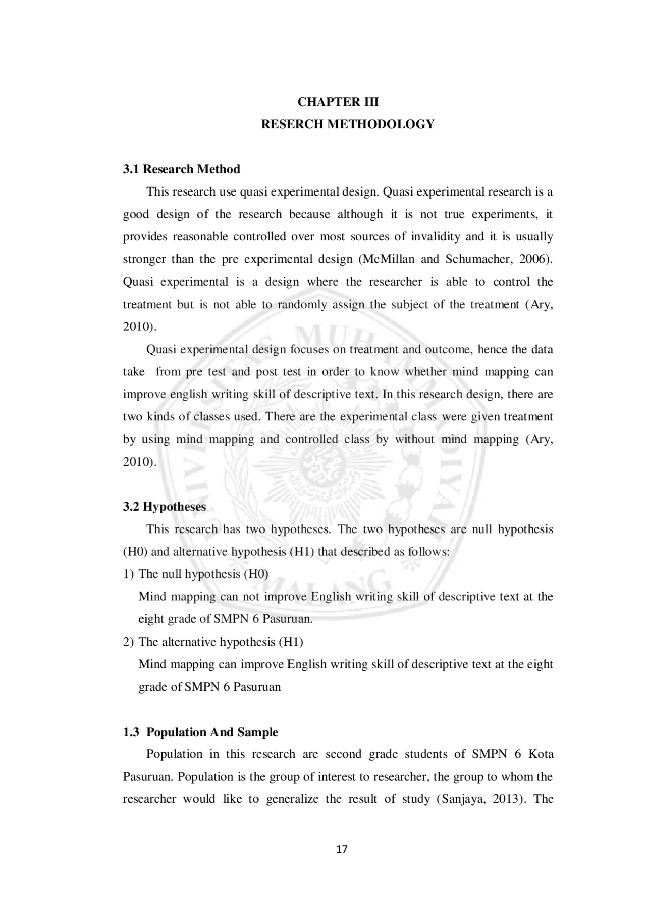 CHAPTER III RESERCH METHODOLOGY 3.1 Research ... | Study notes Design ...