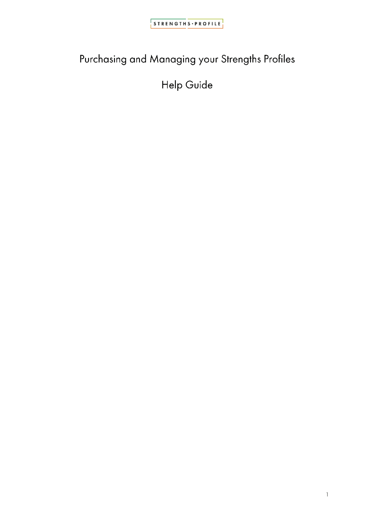 Strengths Profile Help Guide | Lecture notes Life Sciences | Docsity