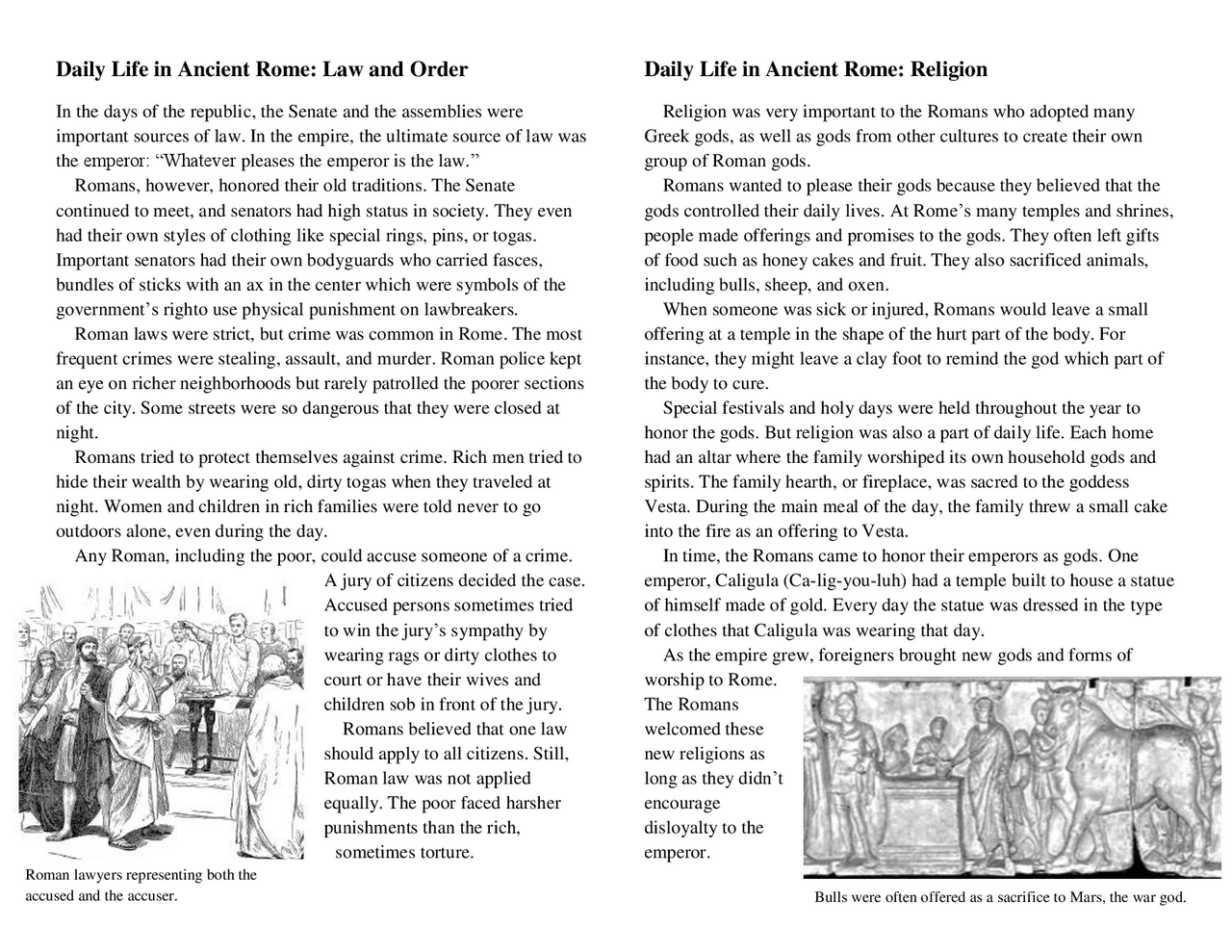 Ancient Roman Society: Law, Order, Religion, Family, Housing, Education ...