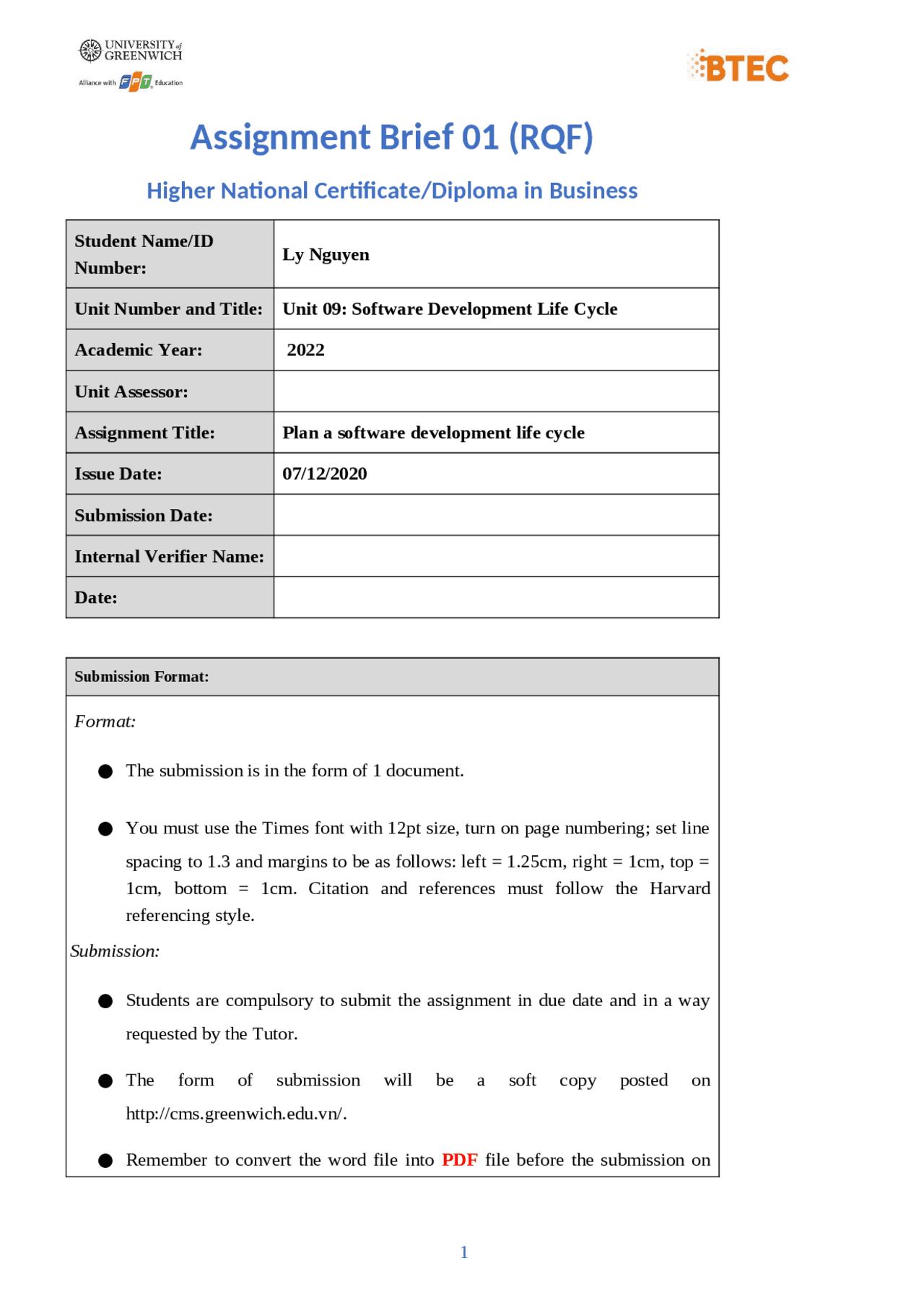 Asm 1 1631 Software Development Life Cycle Lecture Notes Software