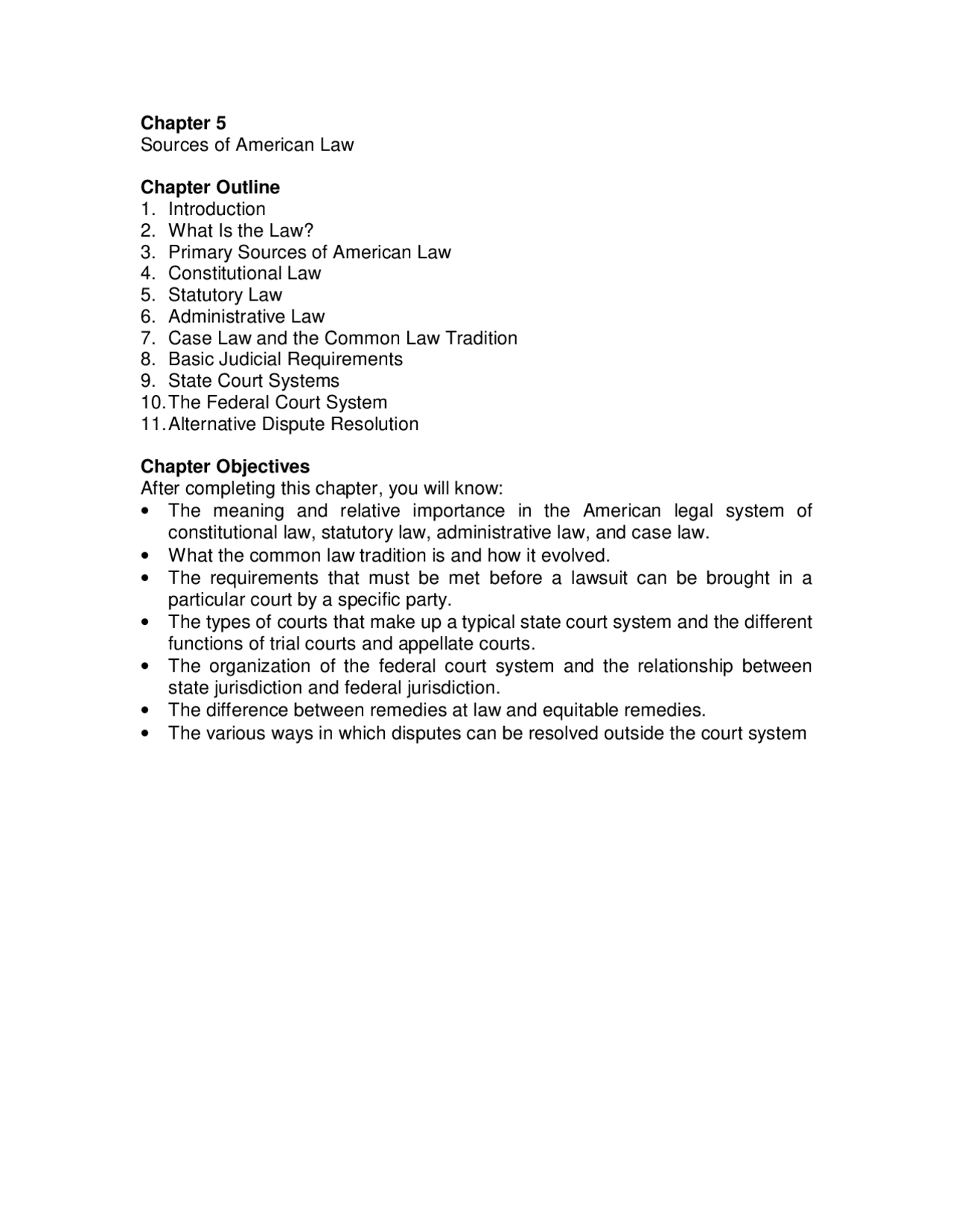 Chapter 5 Sources of American Law Chapter Outline 1 ... | Apuntes ...
