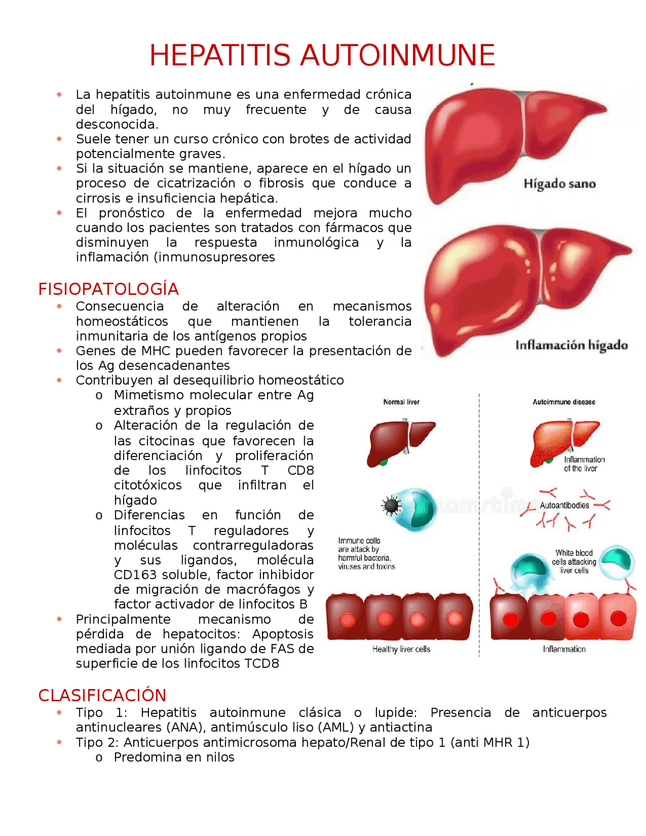 Hepatitis Autoinmune - Resumen | Resúmenes de Gastroenterología | Docsity