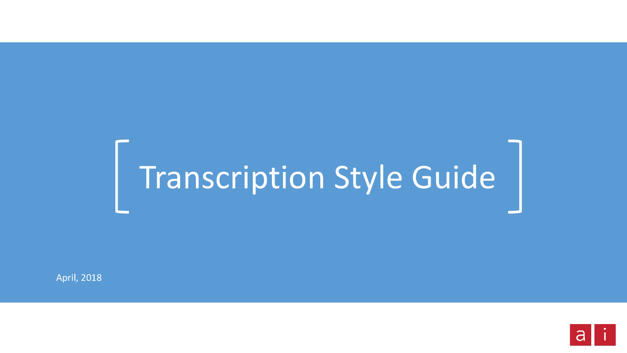 Transcription Style Guide | Study Guides, Projects, Research Music | Docsity