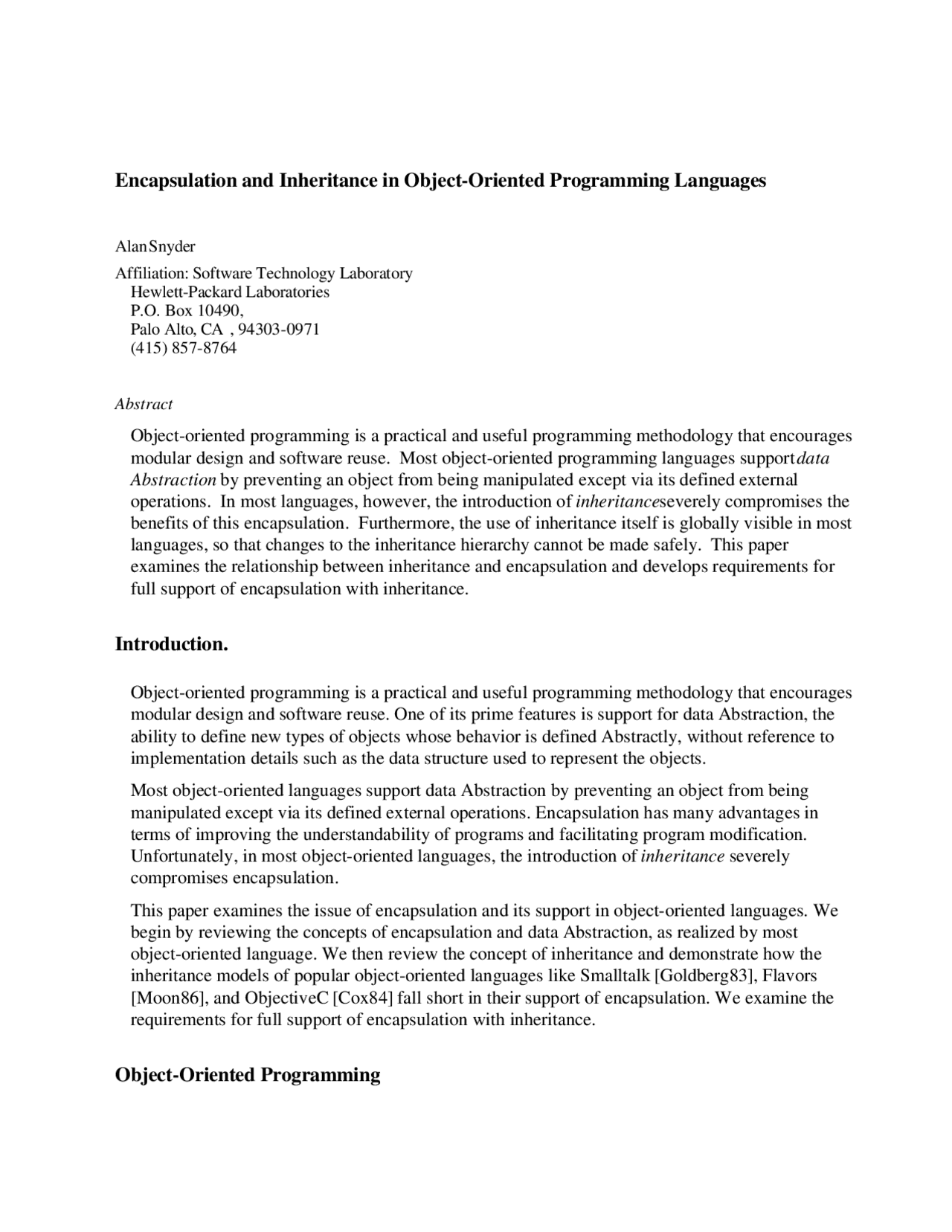Encapsulation and Inheritance in Object-Oriented ... | Study notes ...