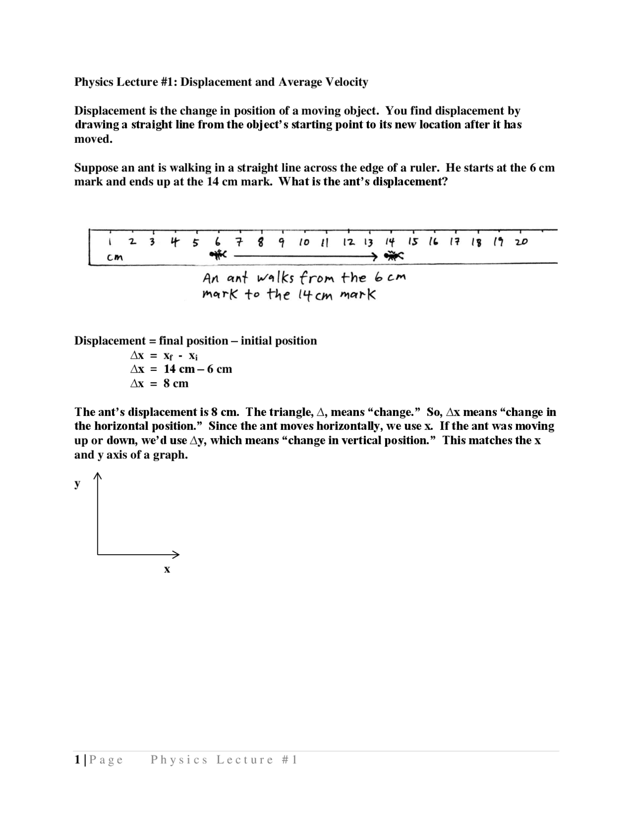 Physics Lecture 1 Displacement And Average Velocity Slides Physics