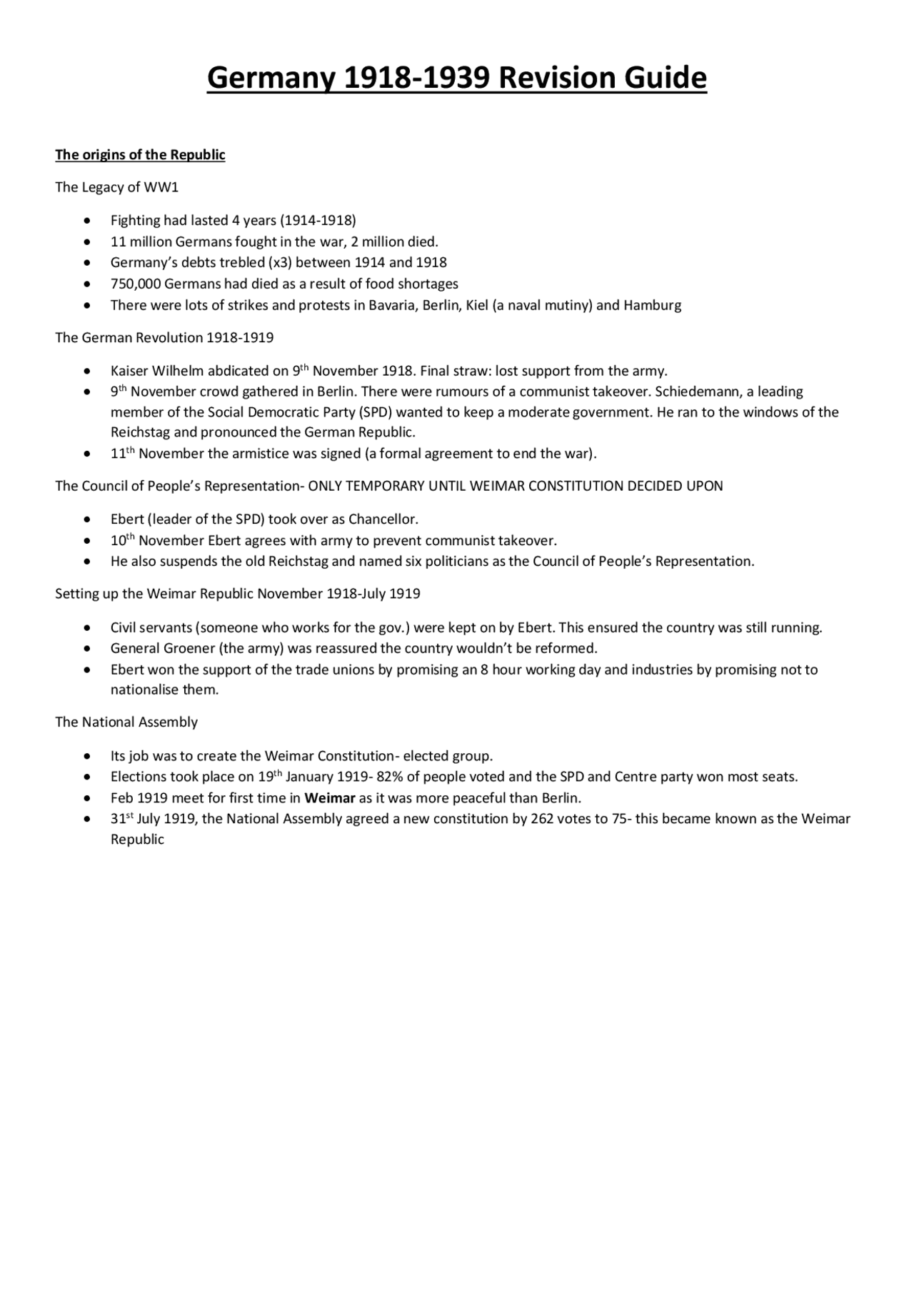 The German Revolution and the Rise of the Nazi Party: Key Events and ...