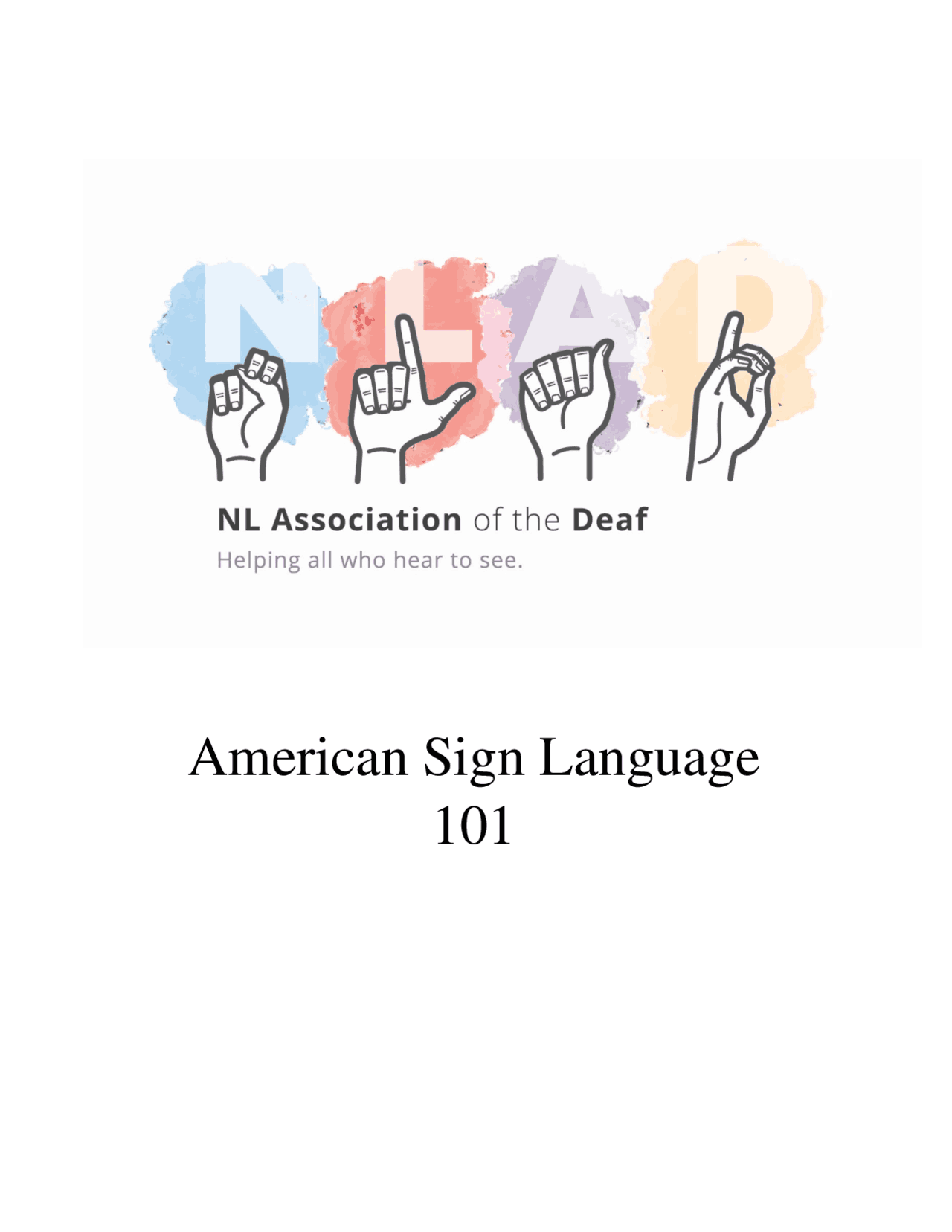 American Sign Language 101 | Exercises Sign Language | Docsity