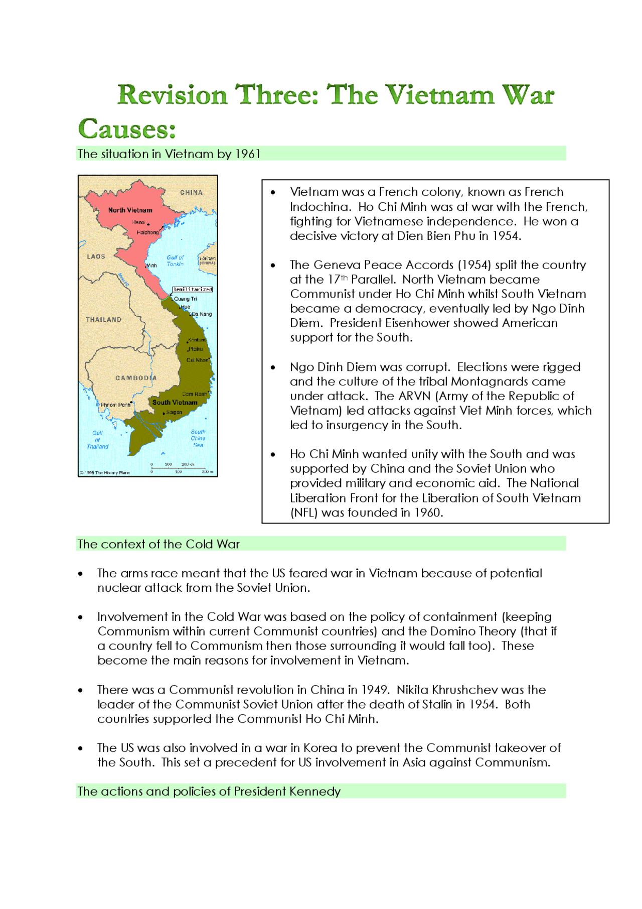 History-REVISION-BOOKLET-3-VIETNAM-WAR.pdf | Study Guides, Projects ...