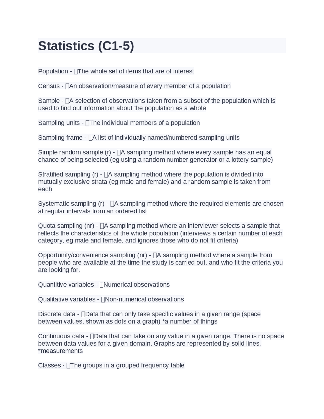 Statistics c 1 to 5./Statistics c 1 to 5./Statistics c 1 to 5. | Exams ...
