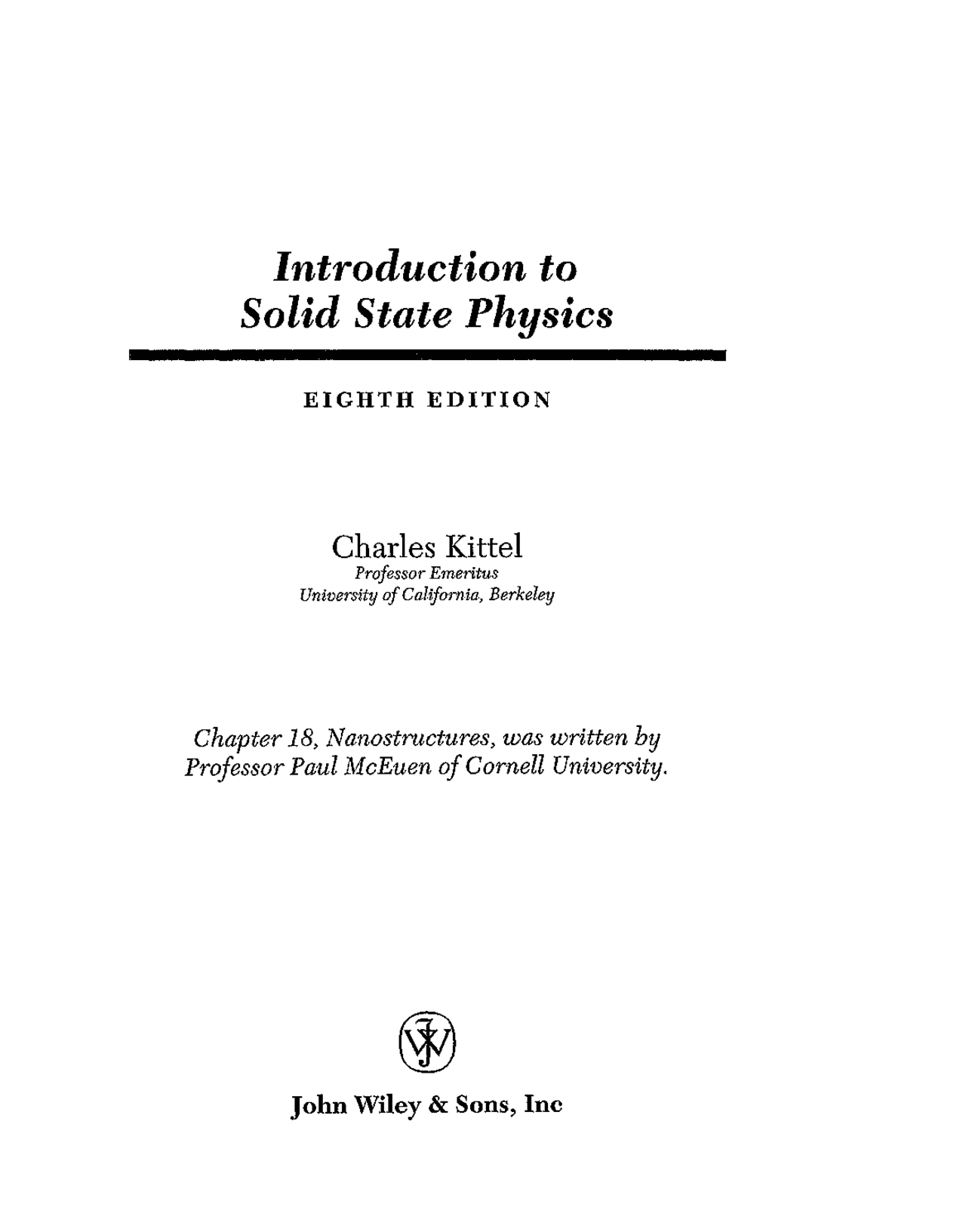 Introduction To Solid State Physics Lecture Notes Solid State Physics