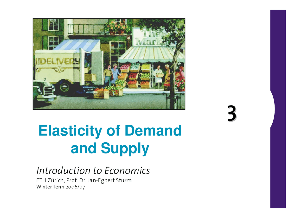Elasticity Of Demand And Supply Slides Business Docsity