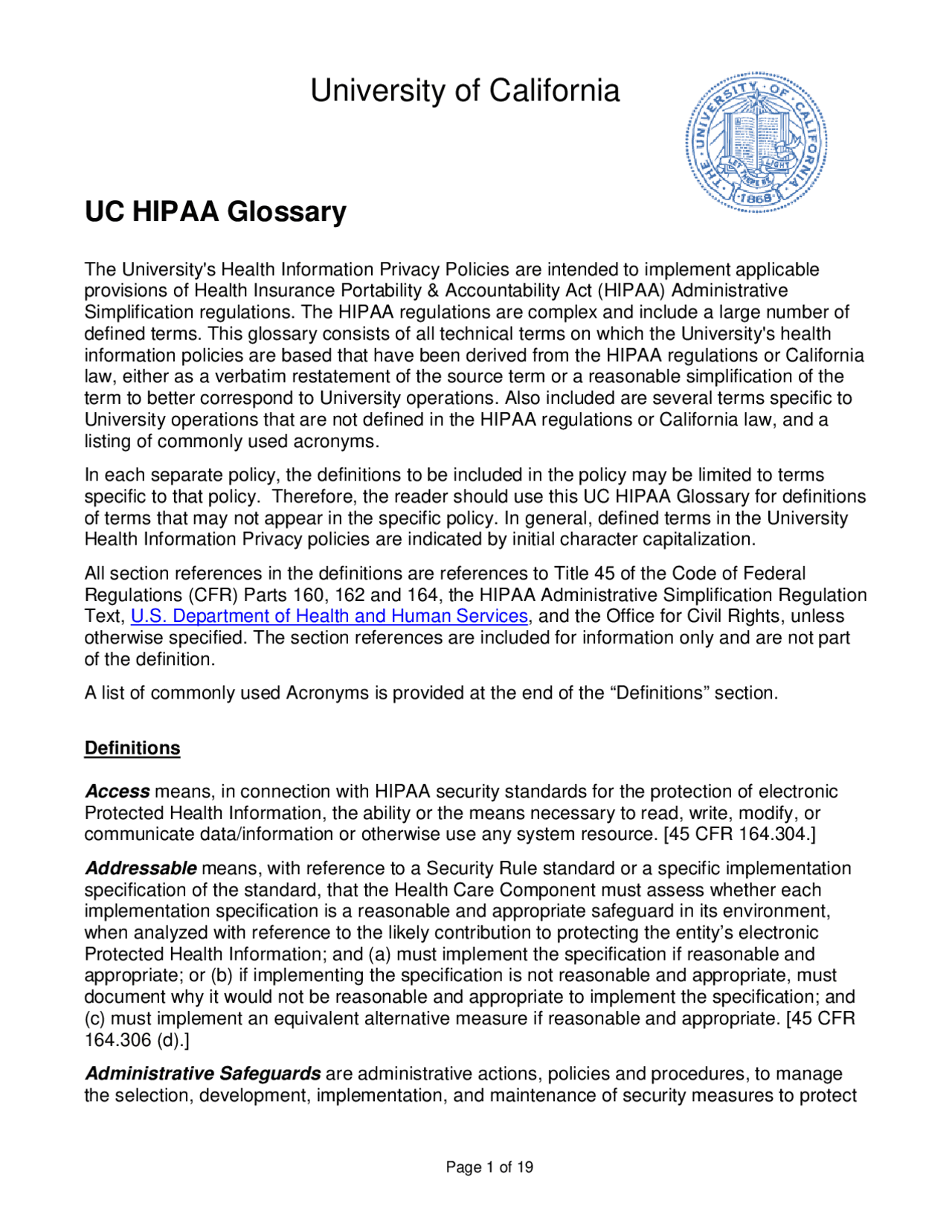 Regulations for Health Data Protection: California Confidentiality Act ...