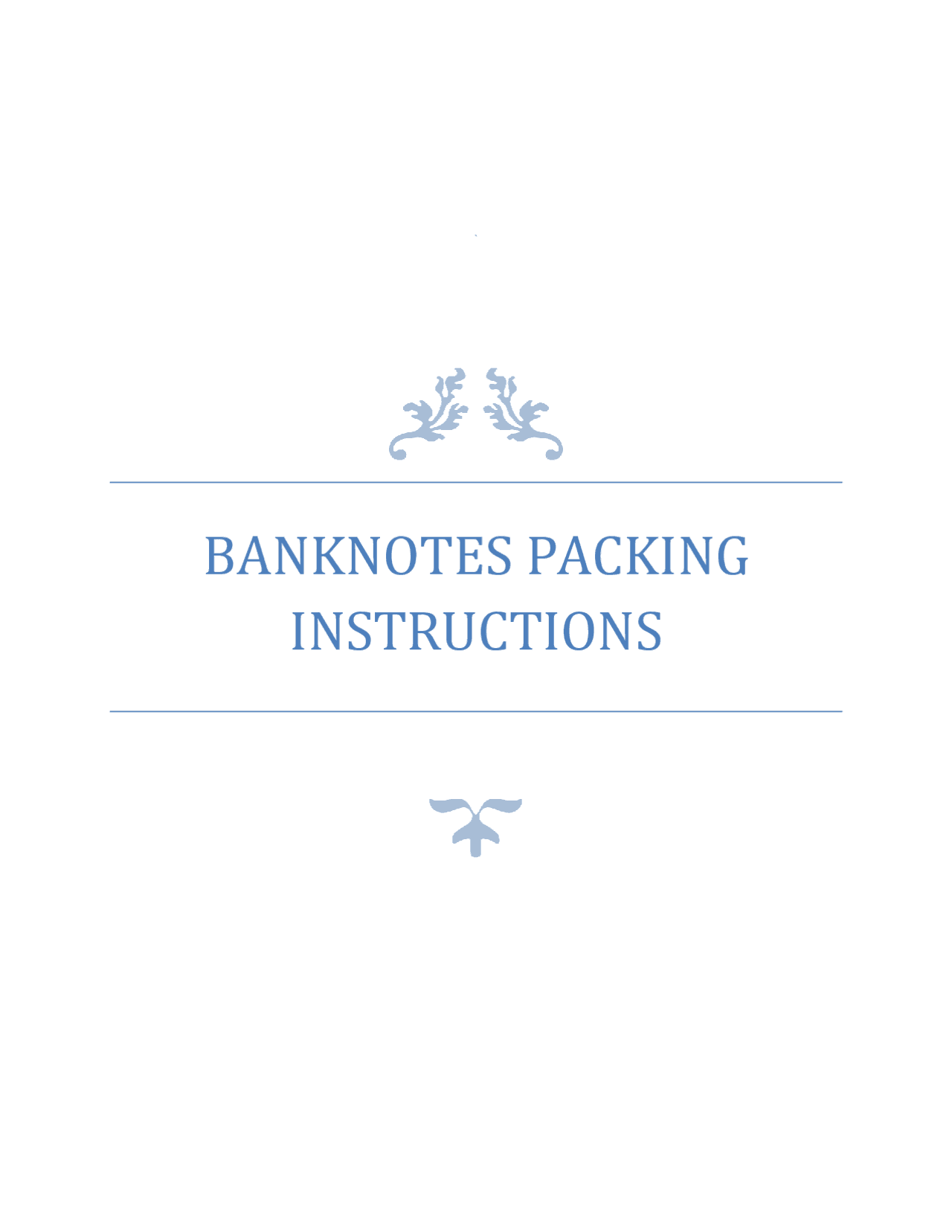 Banknotes Packing Instructions | Schemes and Mind Maps English | Docsity