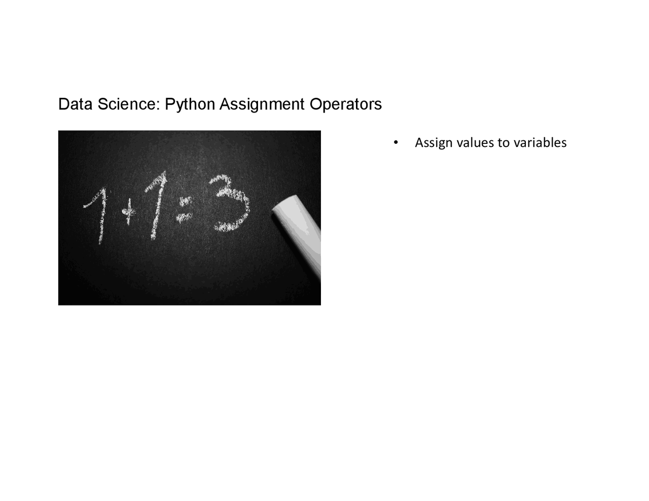 Data Science Python Assignment Operators Lecture Notes English Docsity