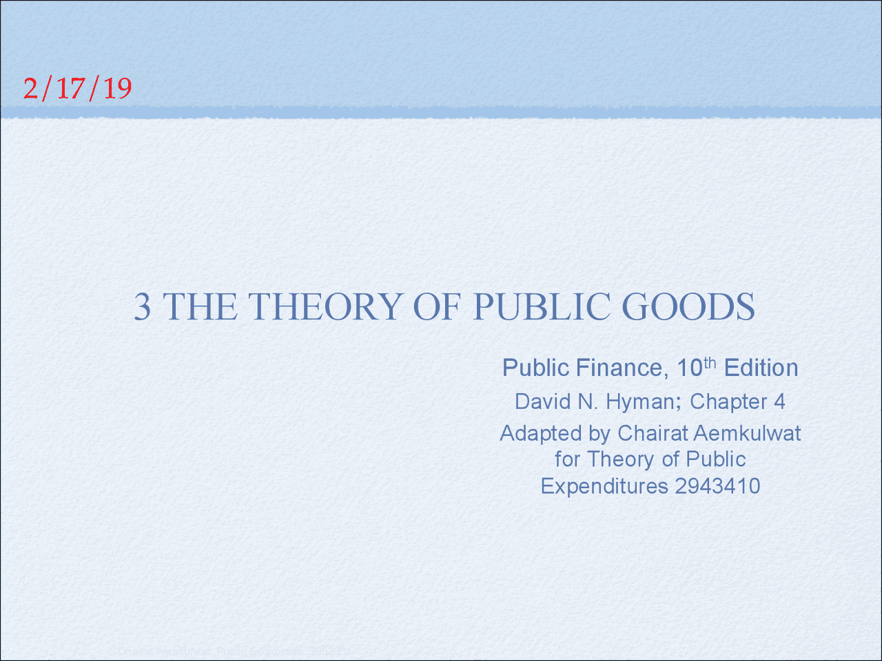 3 THE THEORY OF PUBLIC GOODS | Exercises Economics | Docsity