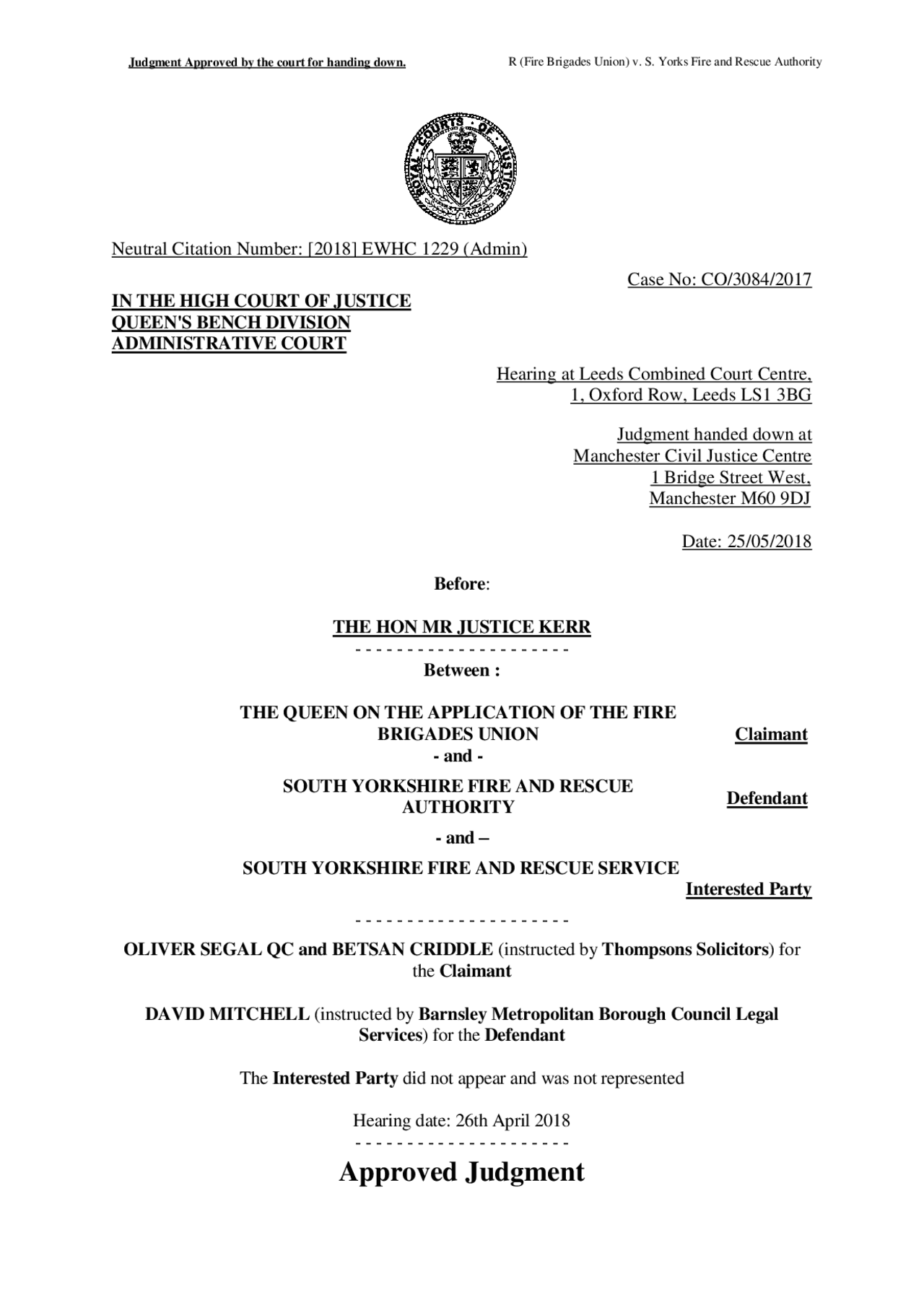 High Court Judgment Template | Study notes Law | Docsity