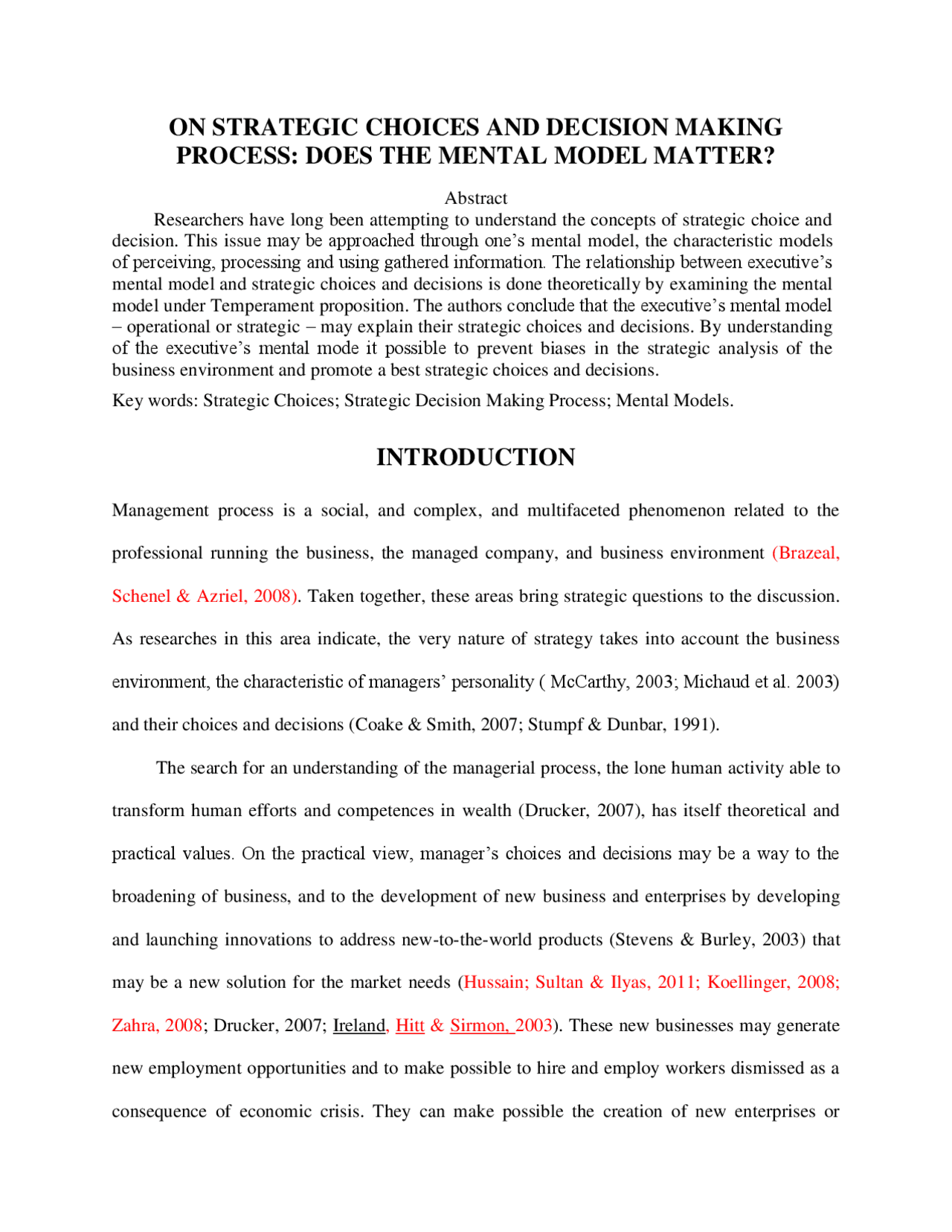 On Strategic Choices and Decision Making Process | Study Guides ...