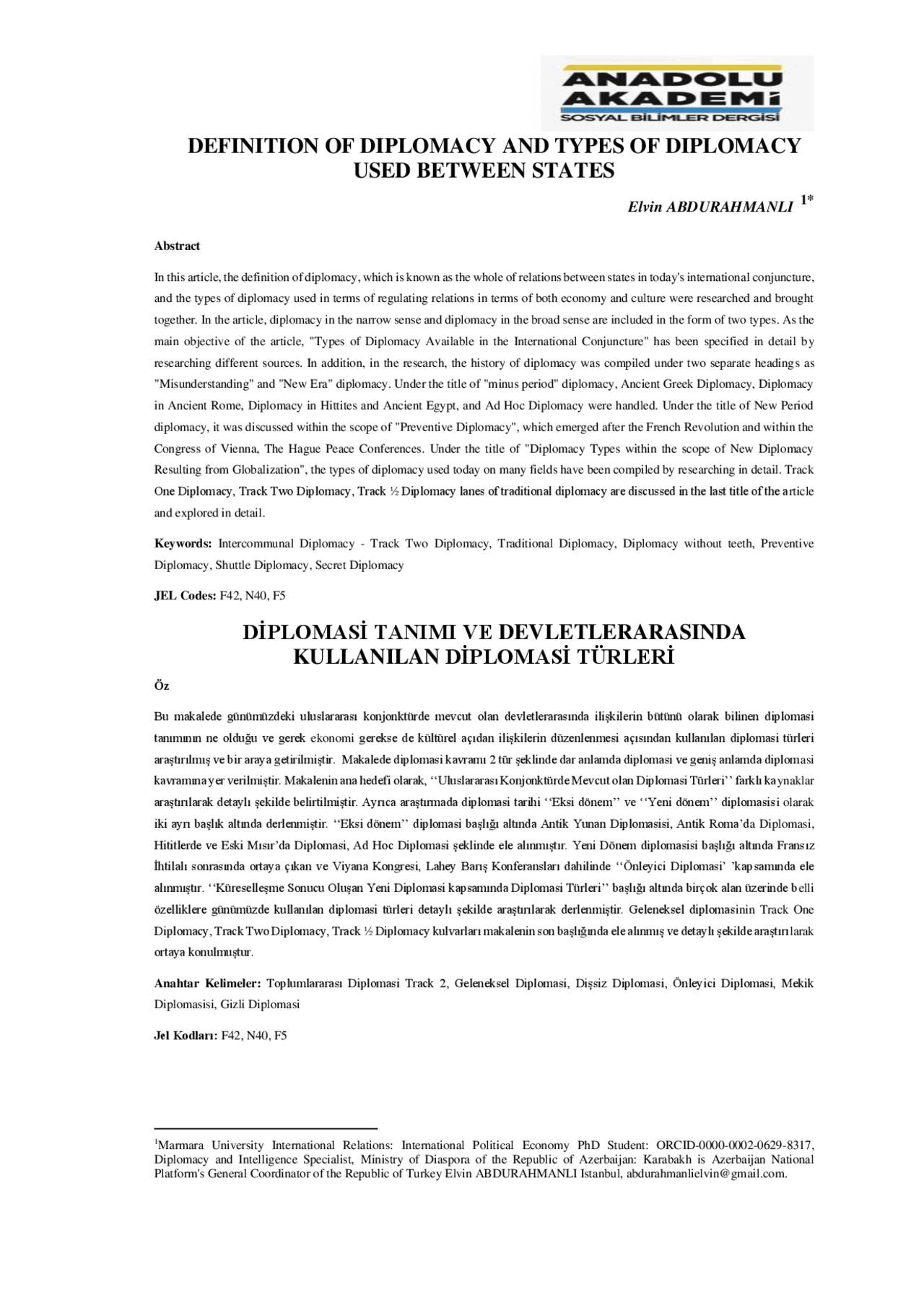 DEFINITION OF DIPLOMACY AND TYPES OF ... | Summaries Diplomacy | Docsity