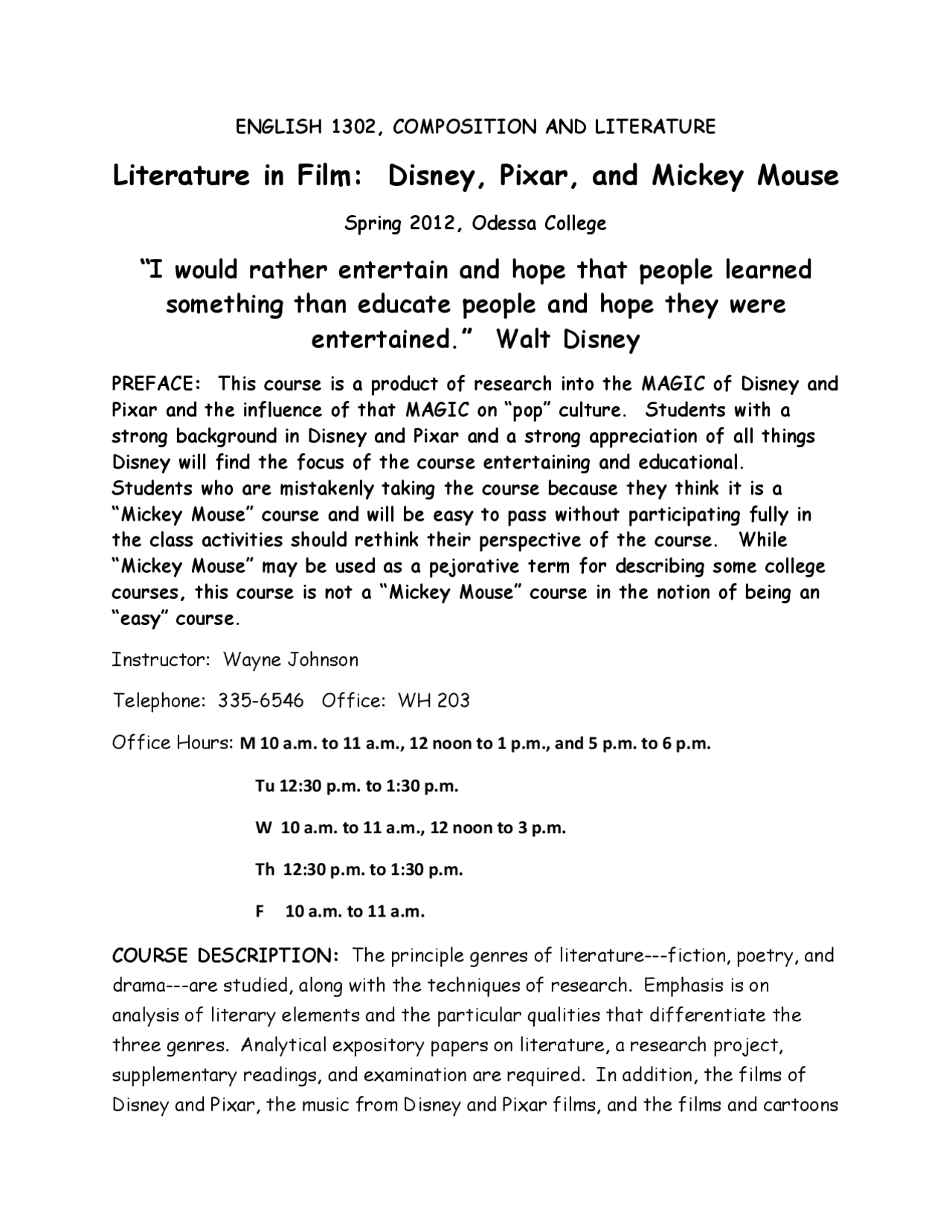 Literature in Film: Disney, Pixar, and Mickey Mouse | Study notes ...
