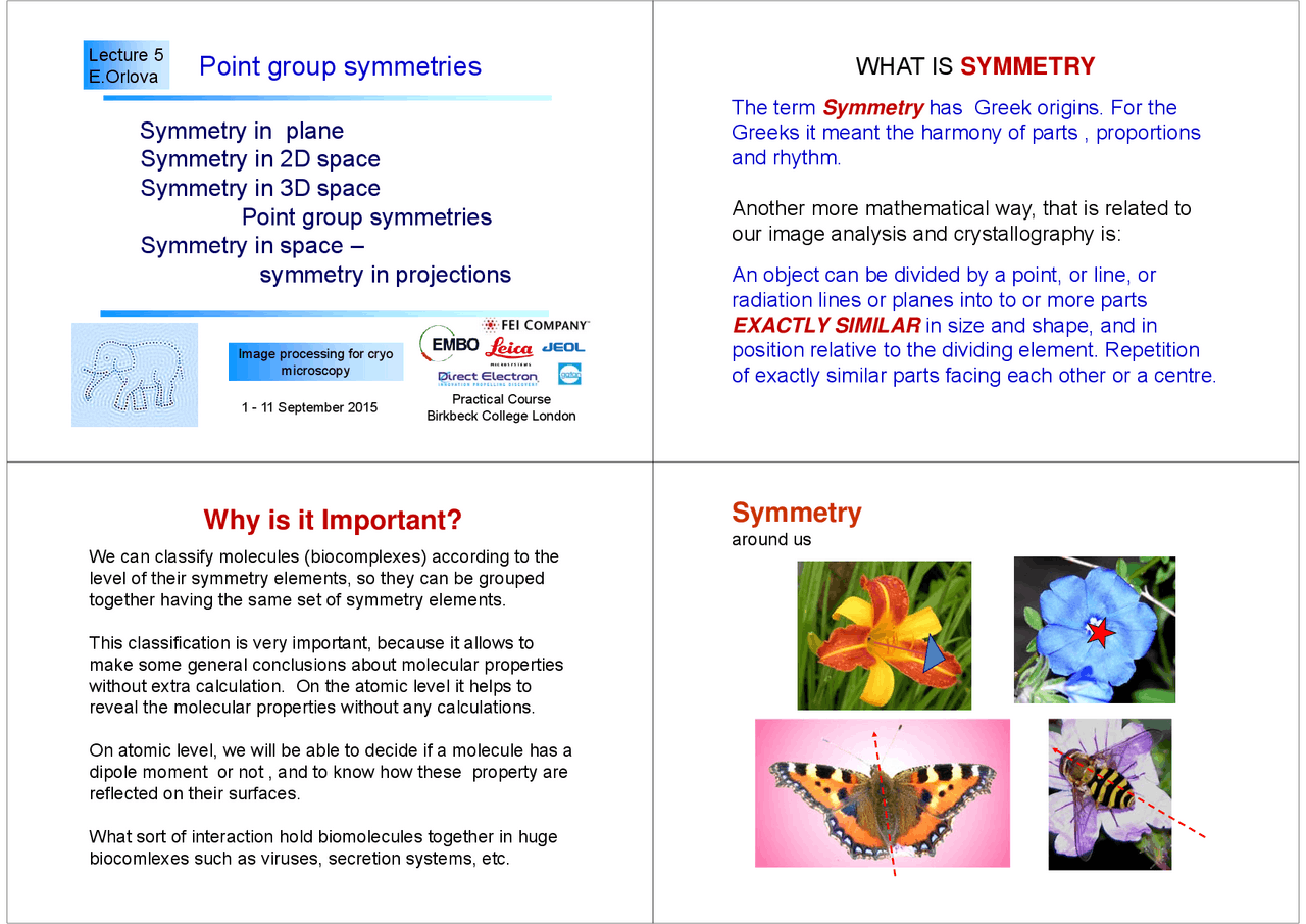 Point group symmetries | Exams Crystallography | Docsity