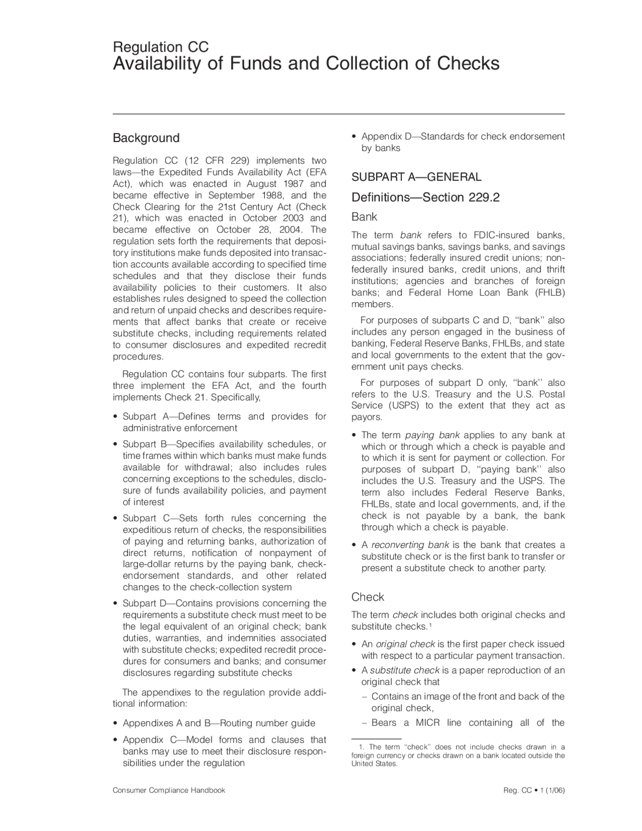 Regulation CC: Rules for Check Availability and Collection | Summaries ...