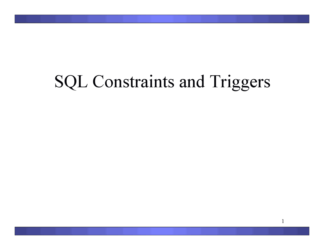 Sql Constraints And Triggers Exams Music Docsity