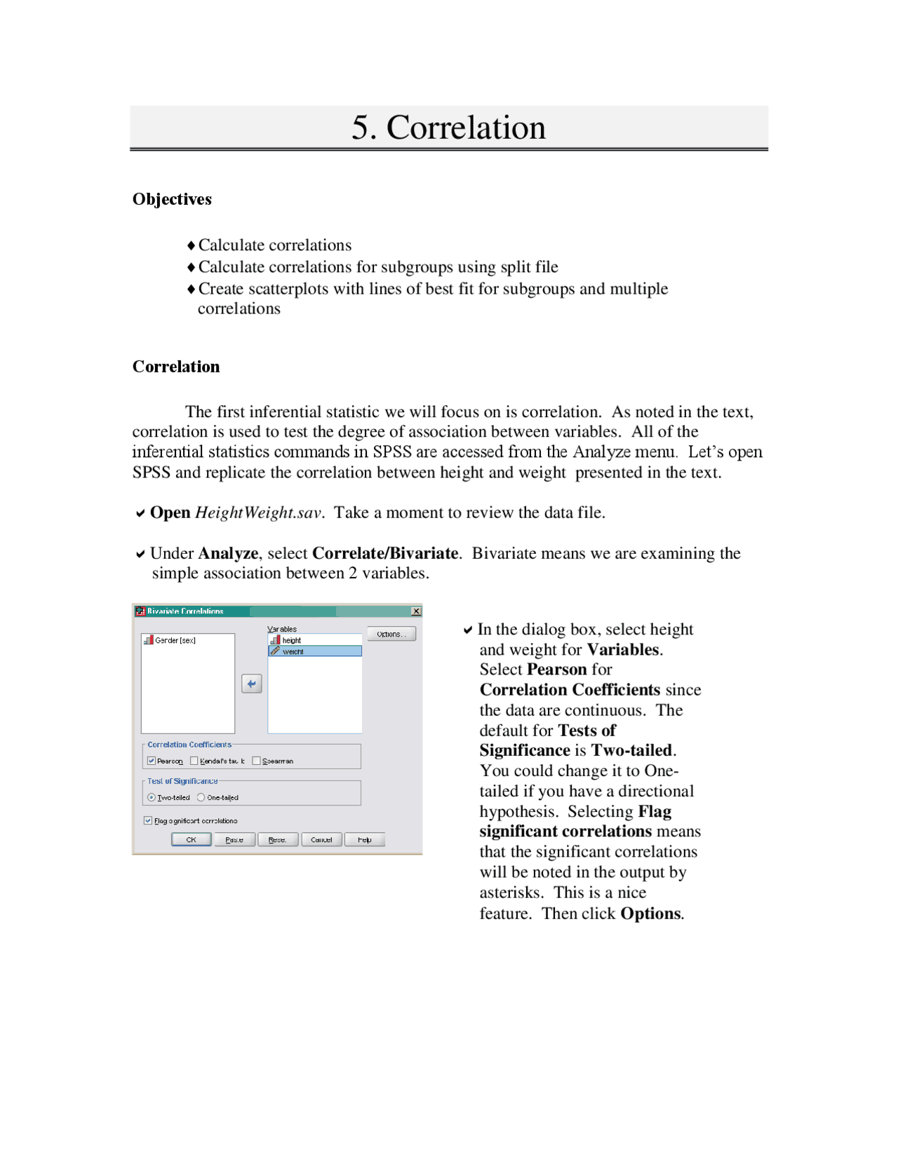 Correlation Analysis using SPSS | Slides Statistics | Docsity