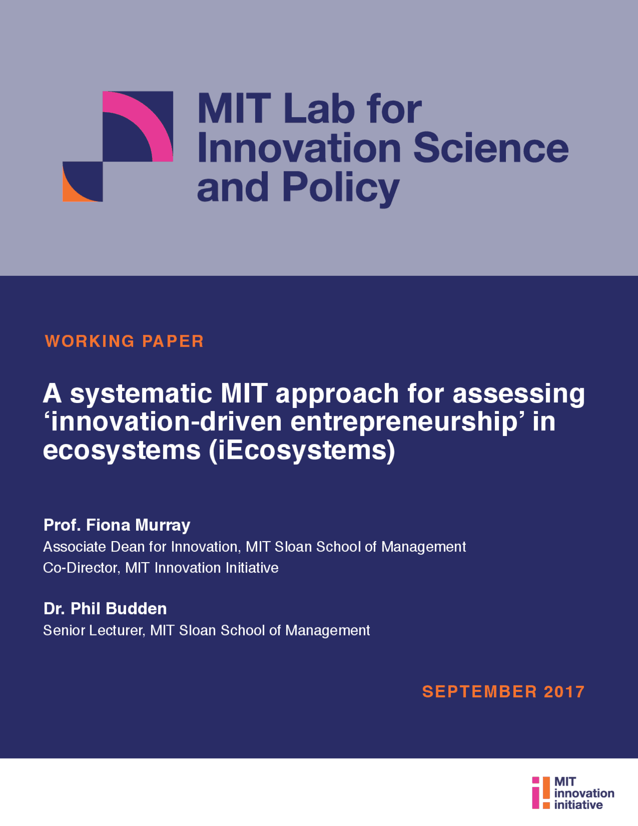 MIT Framework for Assessing 'Innovation-Driven Entrepreneurship' in ...