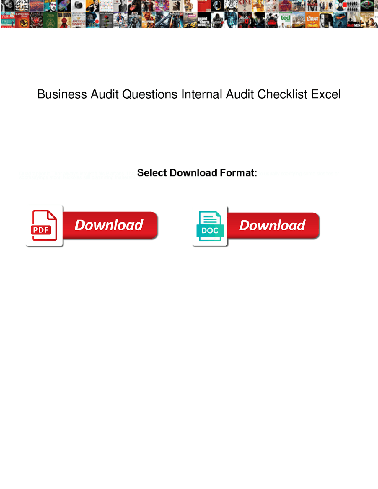 Business Audit Questions Internal Audit Checklist Excel | Lecture notes ...