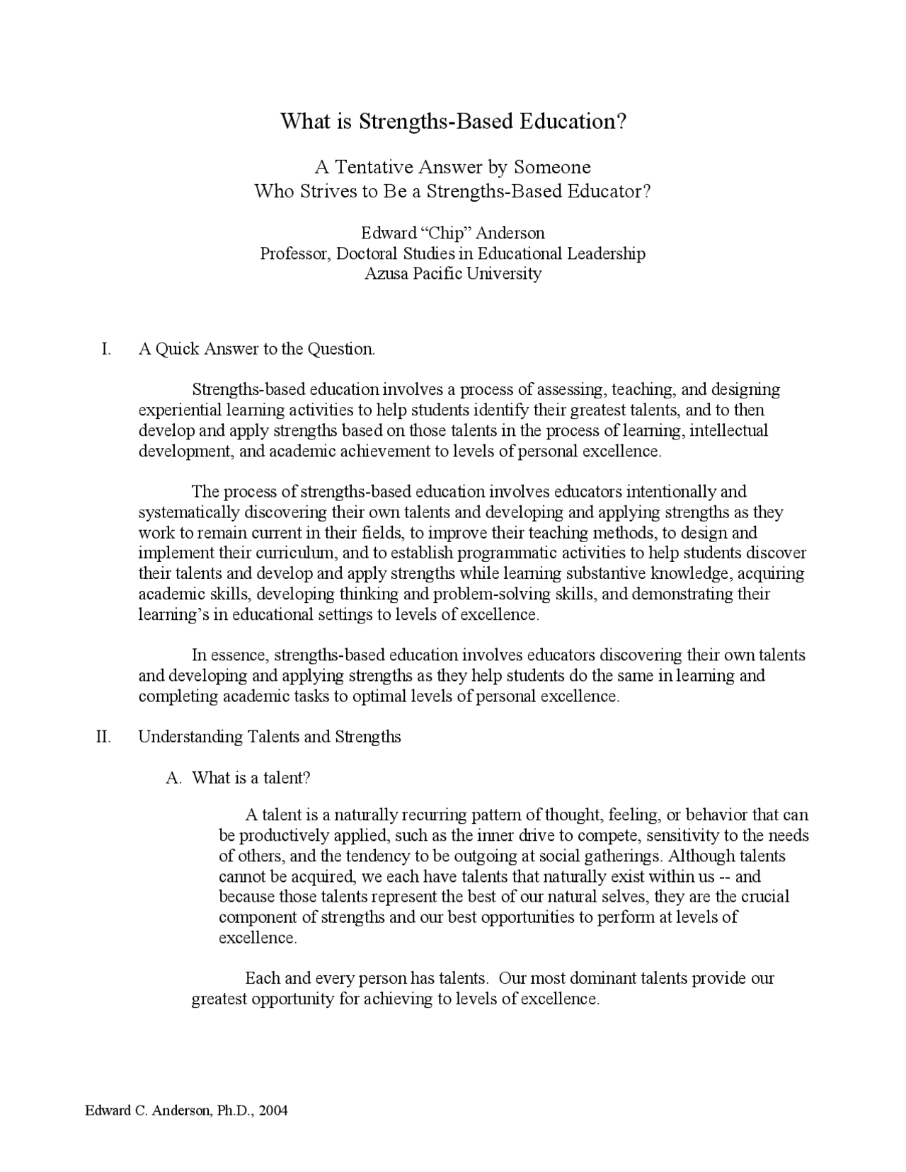 What is Strengths-Based Education? | Summaries Design | Docsity