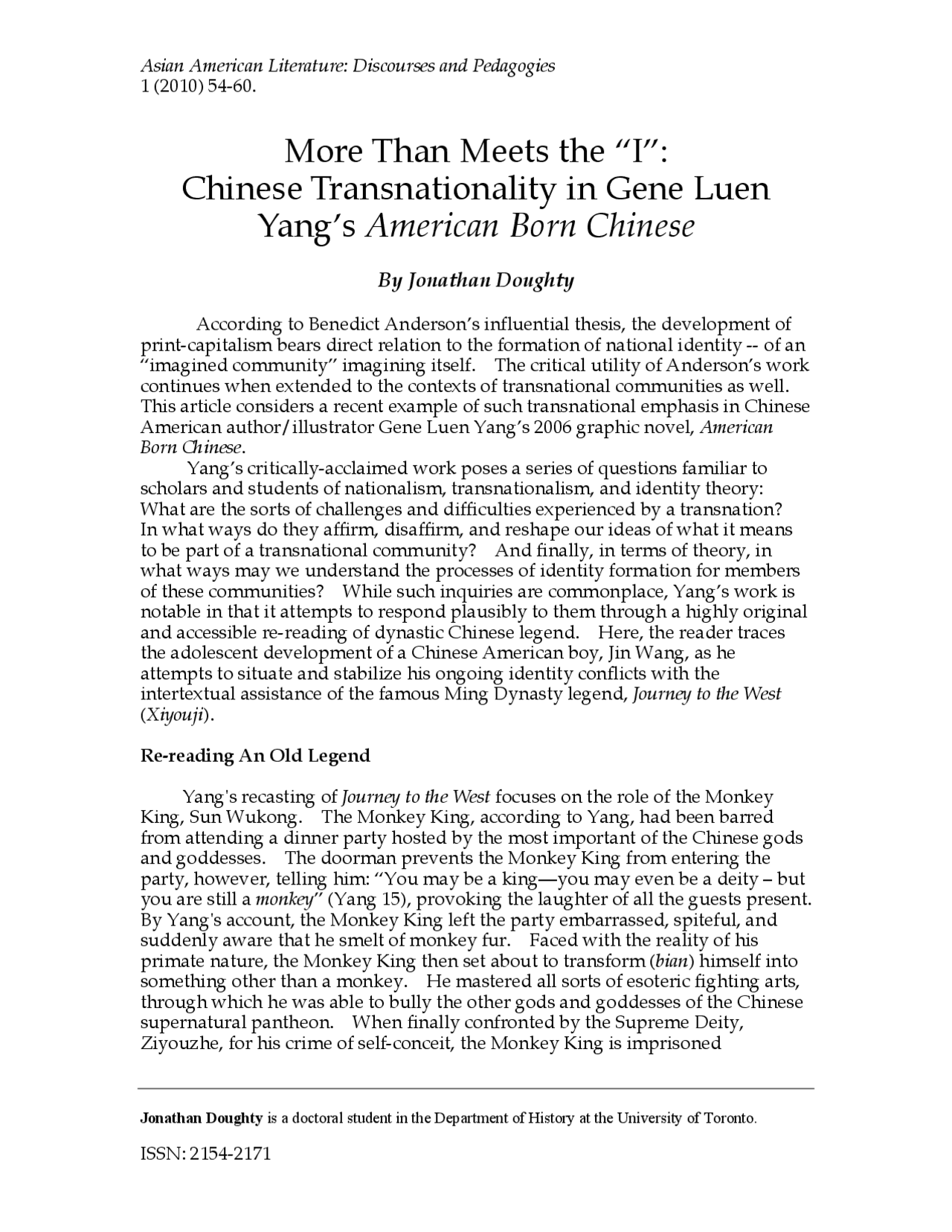 Chinese Transnationality in Gene Luen Yang's American Born ... | Study ...