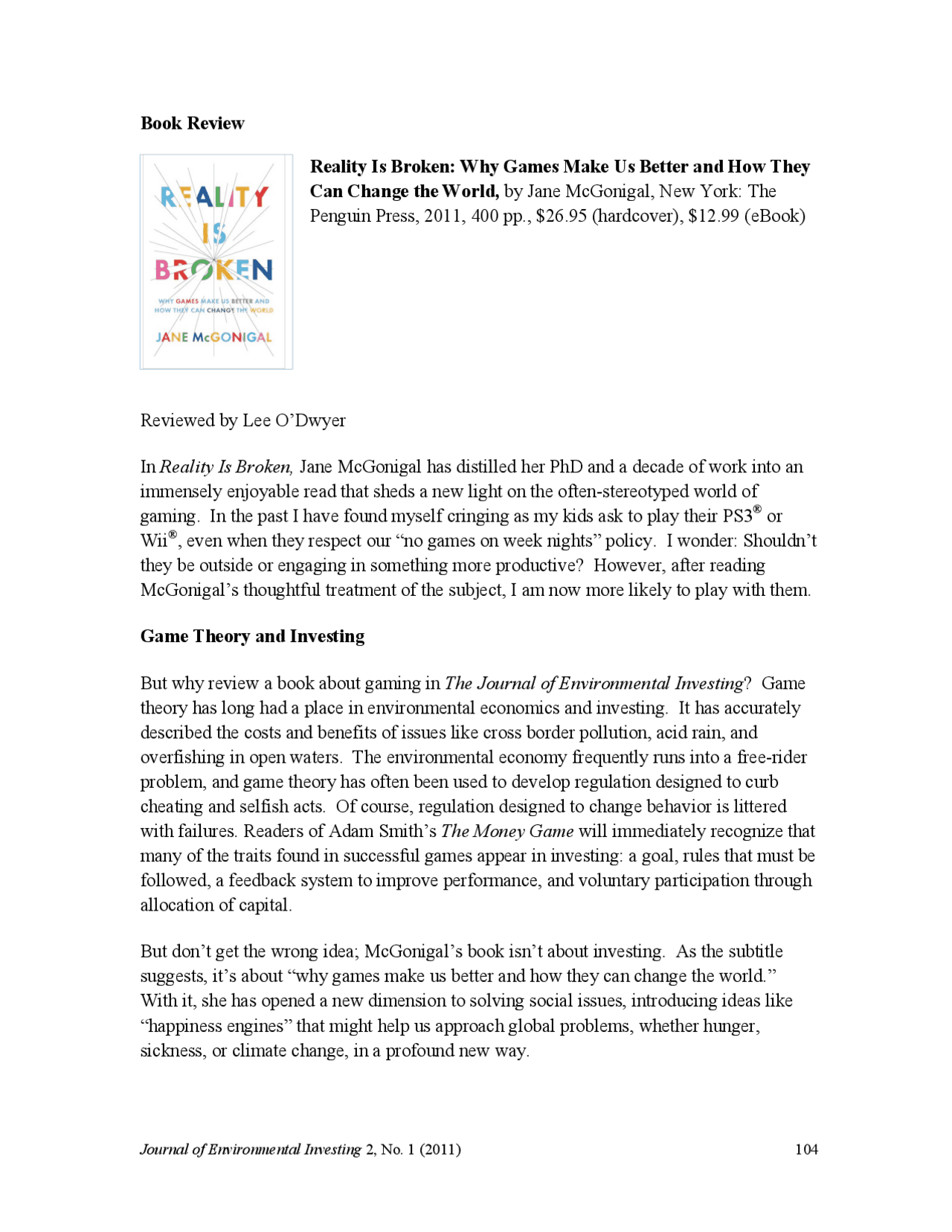 Book Review Reality Is Broken: Why Games Make Us Better ... | Lecture ...