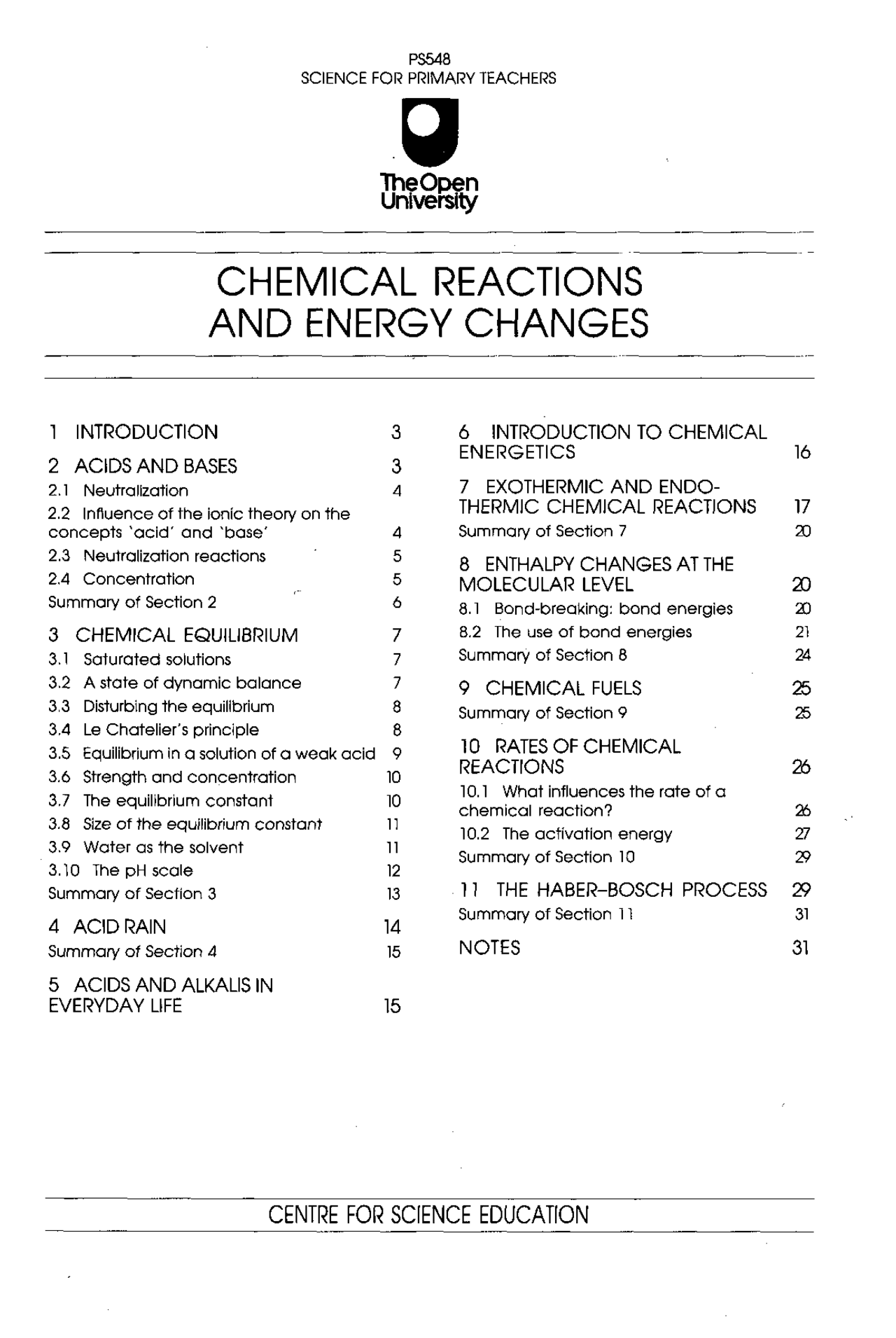 CHEMICAL REACTIONS AND ENERGY CHANGES | Slides Chemistry | Docsity